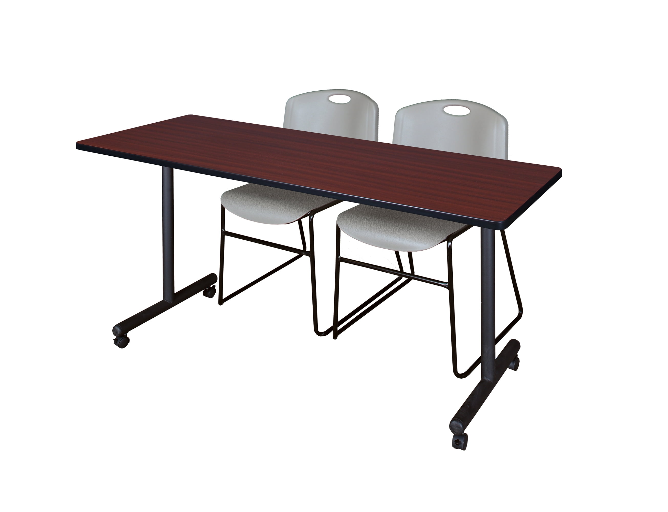 Romig Axis-Pro 72 x 24 in. Mobile T-Base Training Table- Mahogany, 2 ...