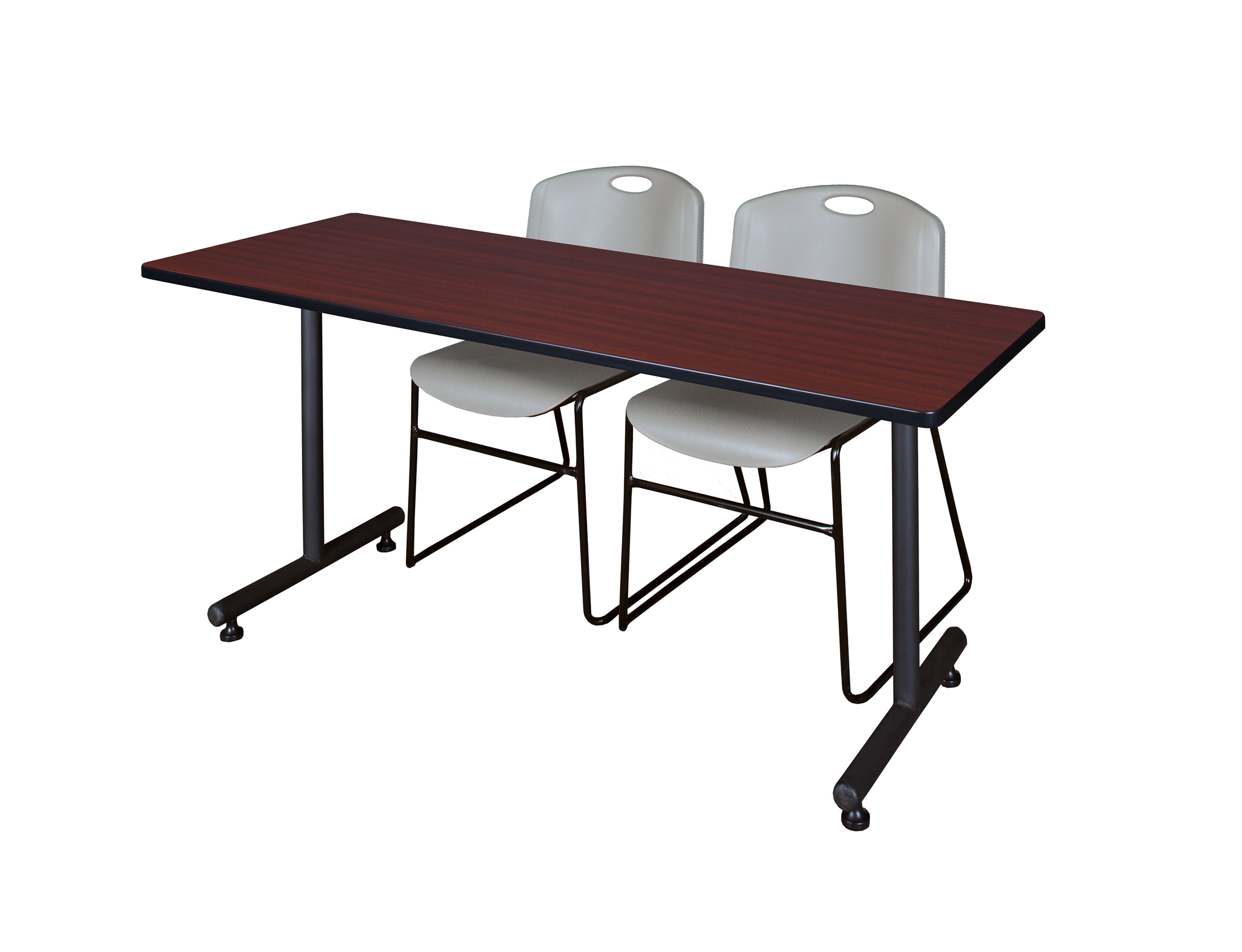 Romig Axis-Pro 72 x 24 in. T-Base Training Seminar Table- Mahogany, 2 ...