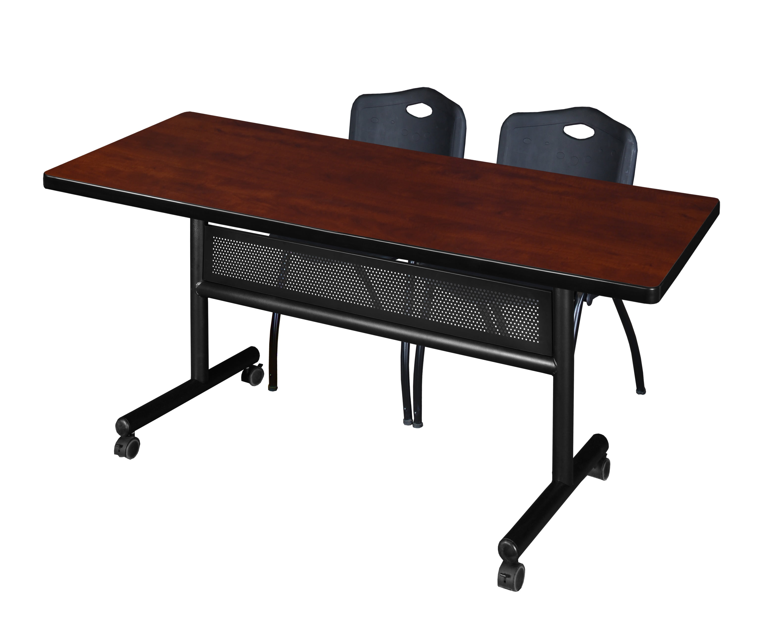 Romig Axis-Pro 72 x 30 in. Flip-Top Privacy Nesting Table- Cherry, 2 M ...