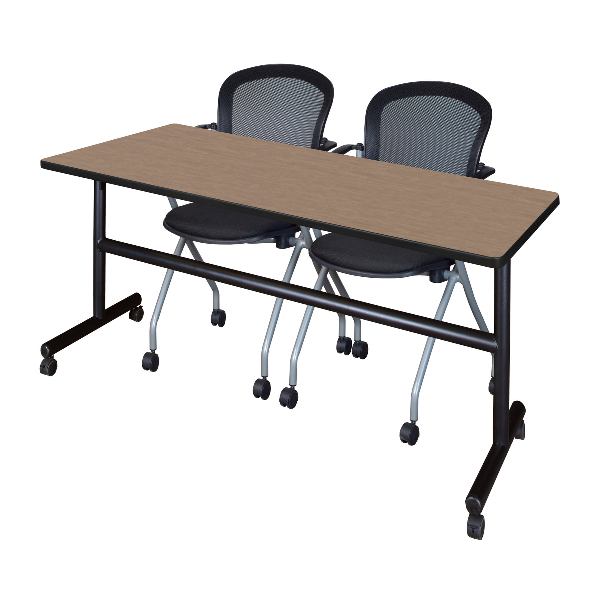 Romig Axis-Pro 72 x 30 in. Flip-Top Training Nesting Table- Noble Oak ...