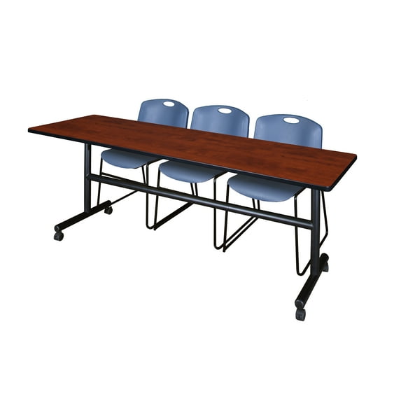 Romig Axis-Pro 84 x 24 in. Flip-Top Training Nesting Table- Cherry, 2 ...