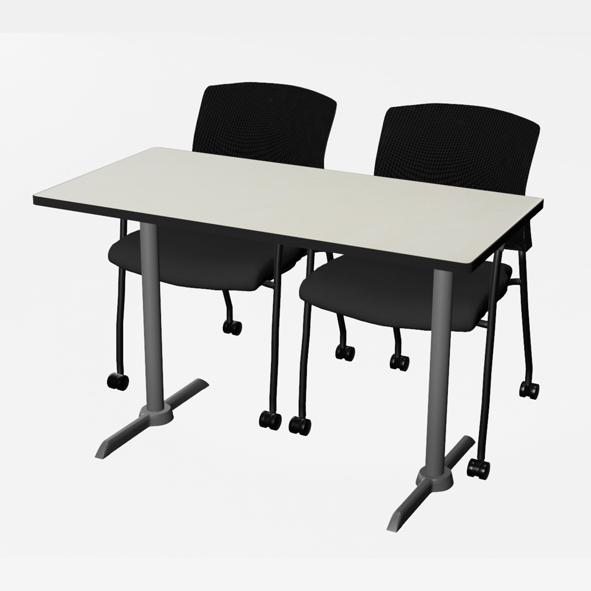 Romig Cain 48 x 24 in. T-Base Training Seminar Table- Maple Table Top ...