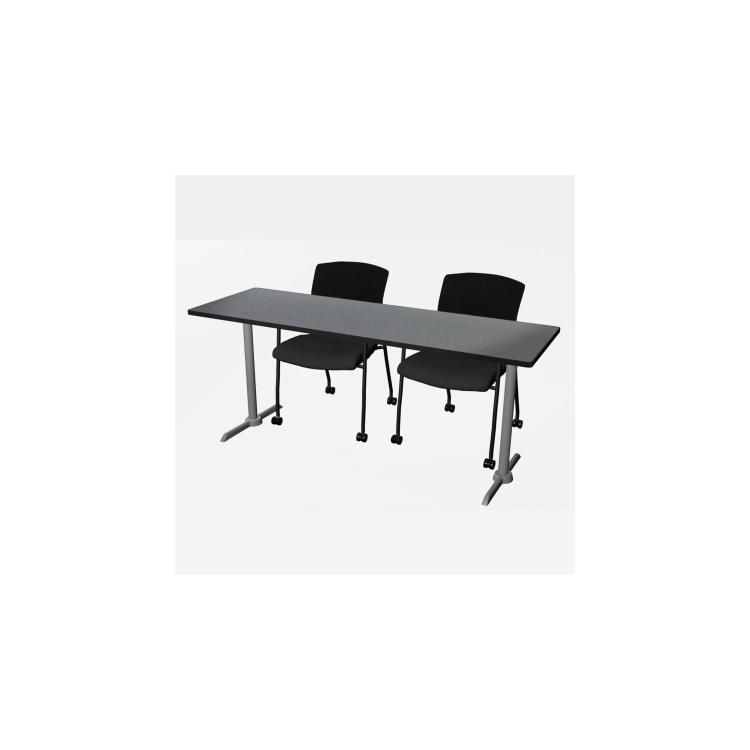 Regency Cain 72 x 24 in. T-Base Training Seminar Table- Grey Table Top ...