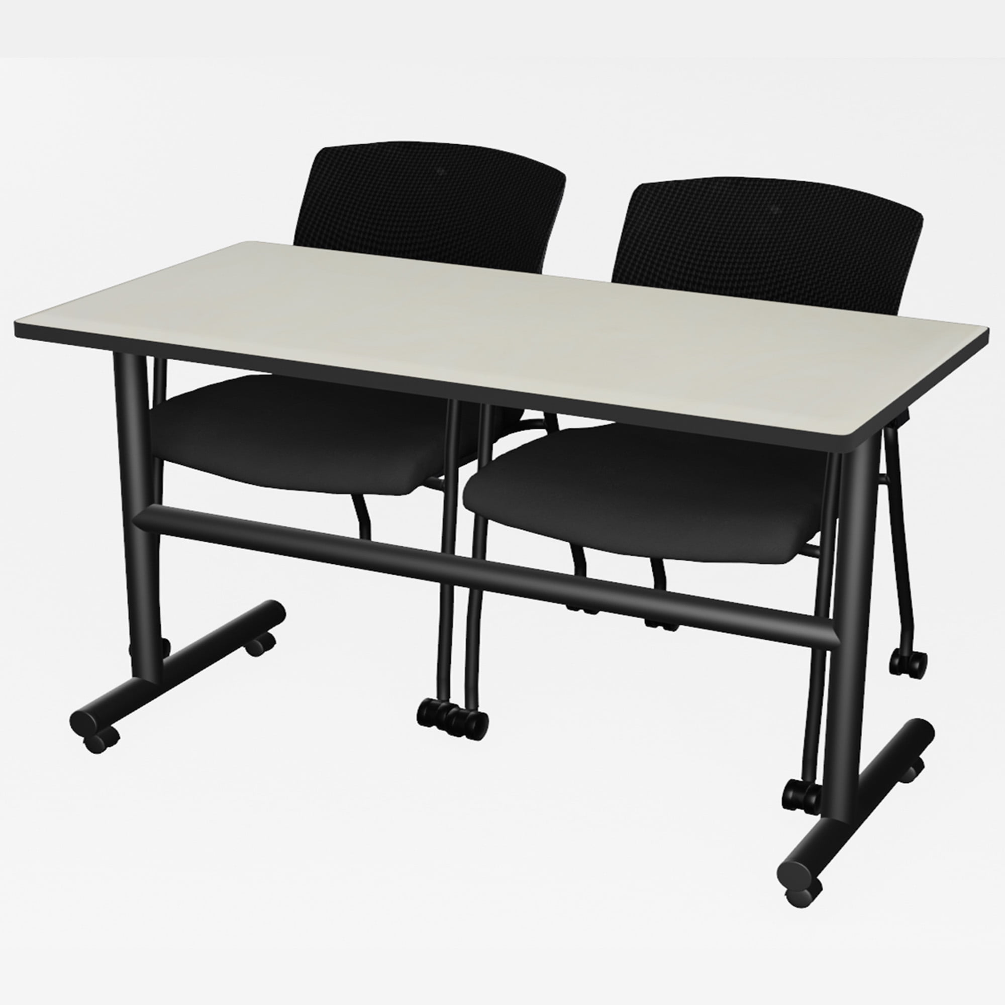 Romig Kobe 48 x 24 in. Flip-Top Training Nesting Table- Maple & 2 ...