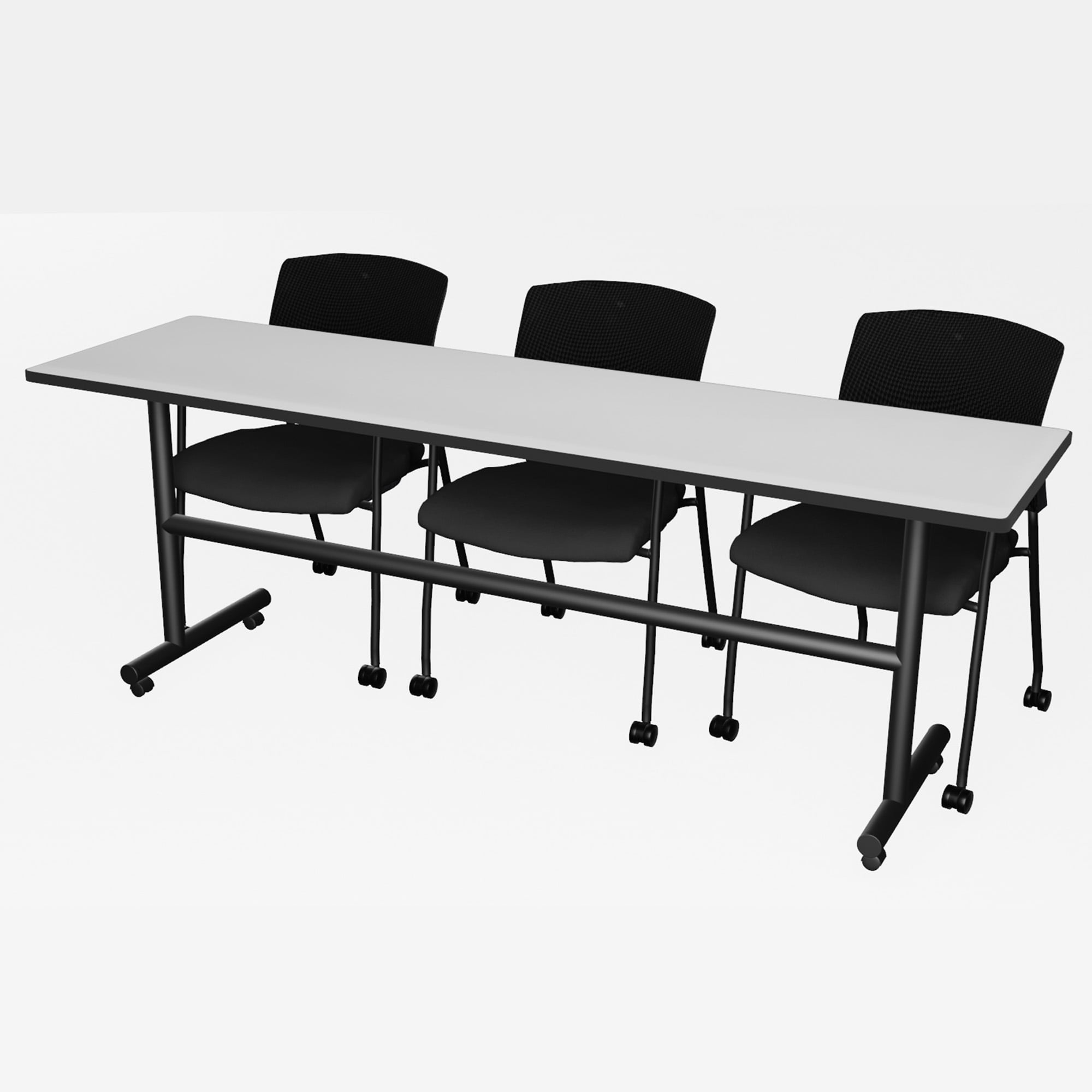 Romig Kobe 84 x 24 in. Flip-Top Training Nesting Table- White & 2 ...