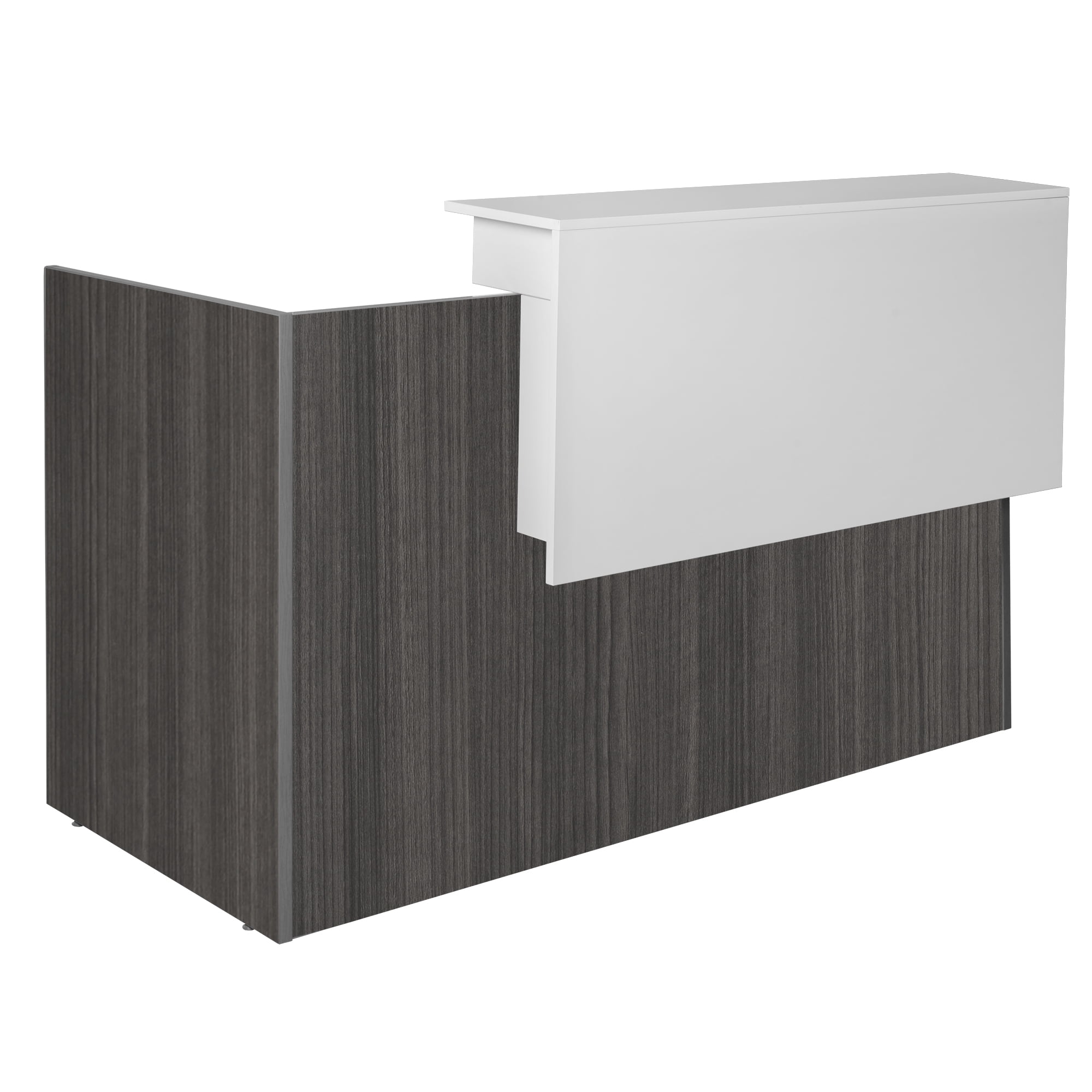 Romig Legacy Reception Desk Shell with White Transaction Top- Ash Grey ...