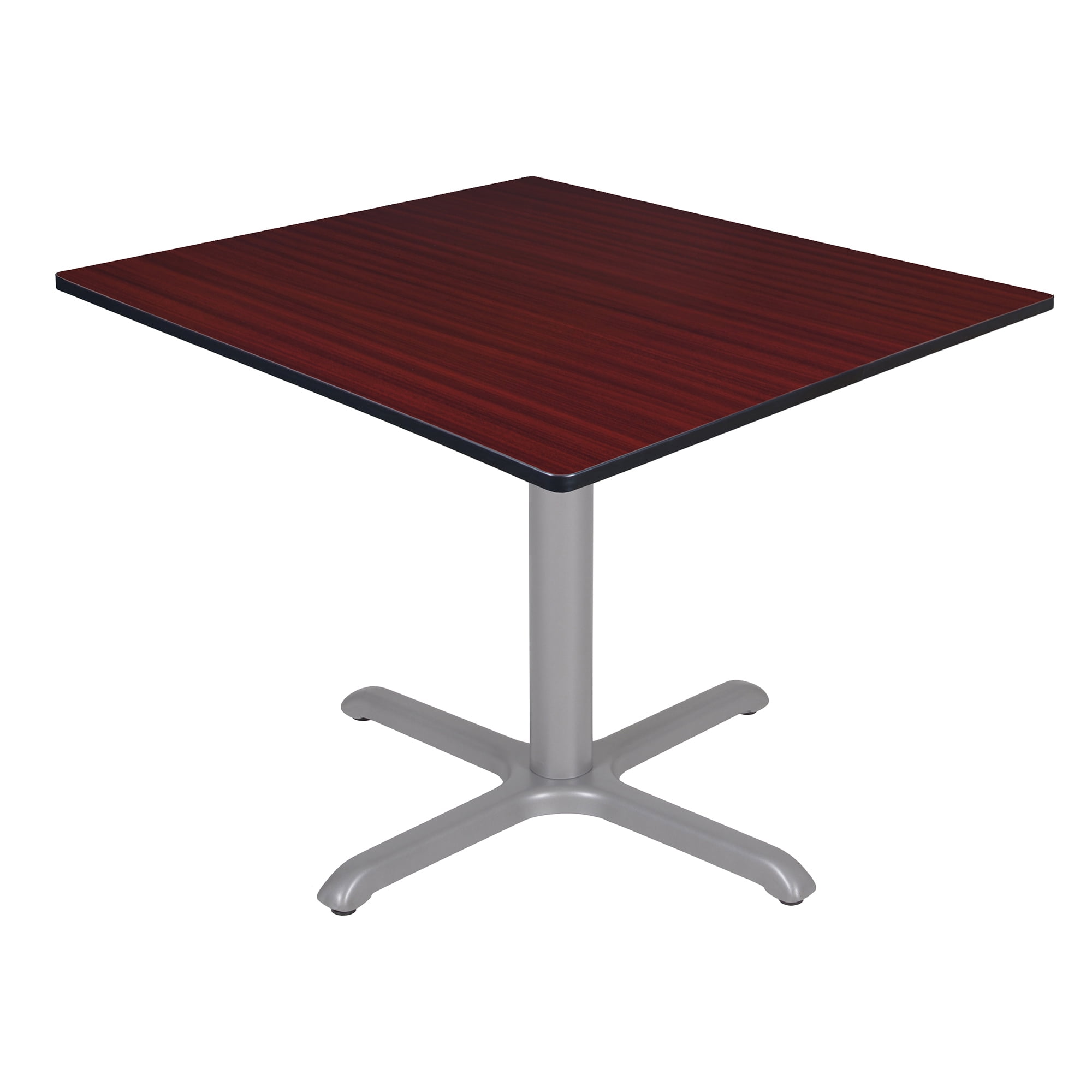 Romig Pillar 48 in. Large Square X-Base Breakroom Table- Mahogany Top ...