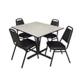 Romig Pillar 48 in. Square X-Base Breakroom Table- Maple & 4 Restaurant ...