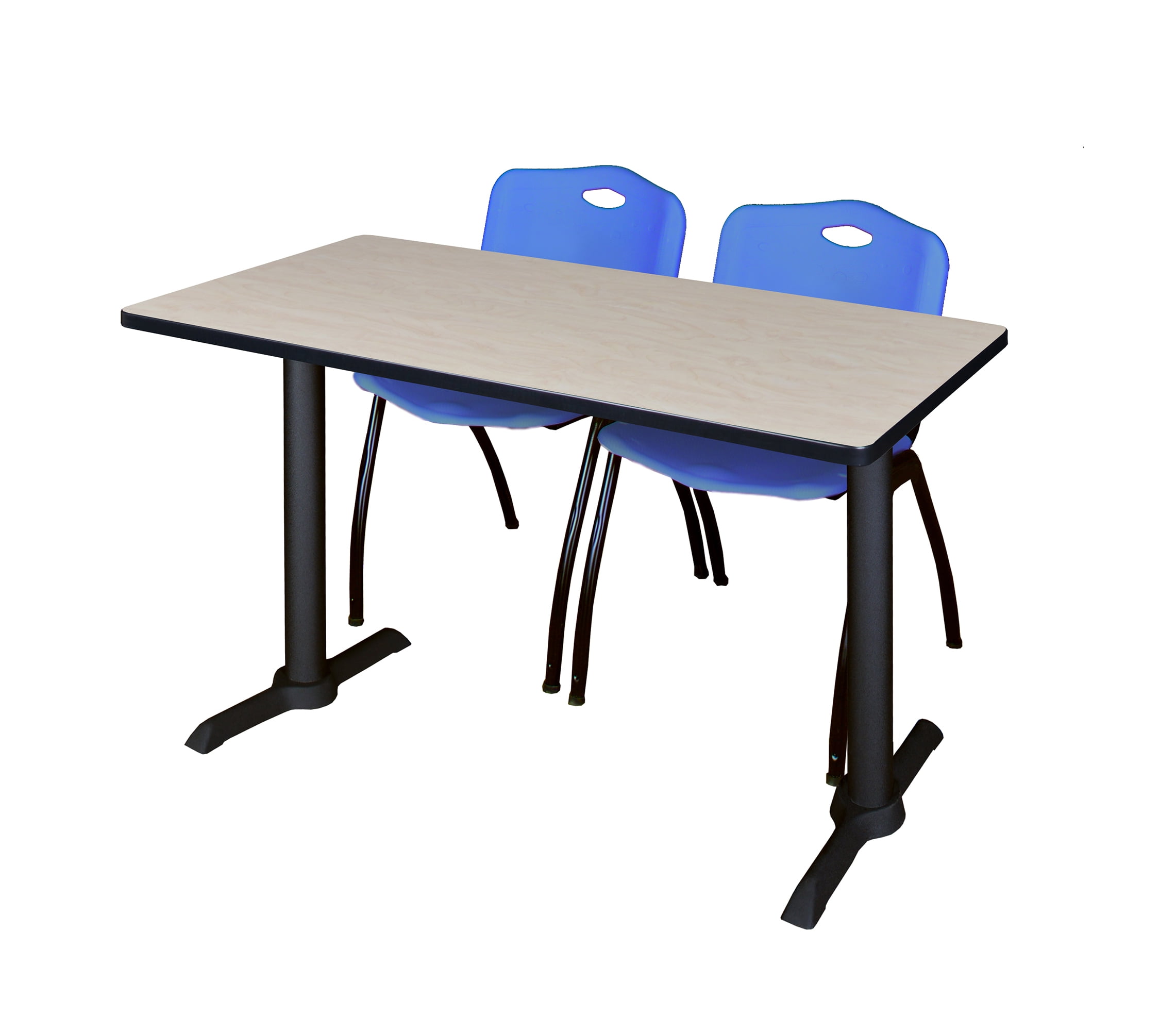 Romig Pillar 48 x 24 in. T-Base Training Seminar Table- Maple & 2 M ...