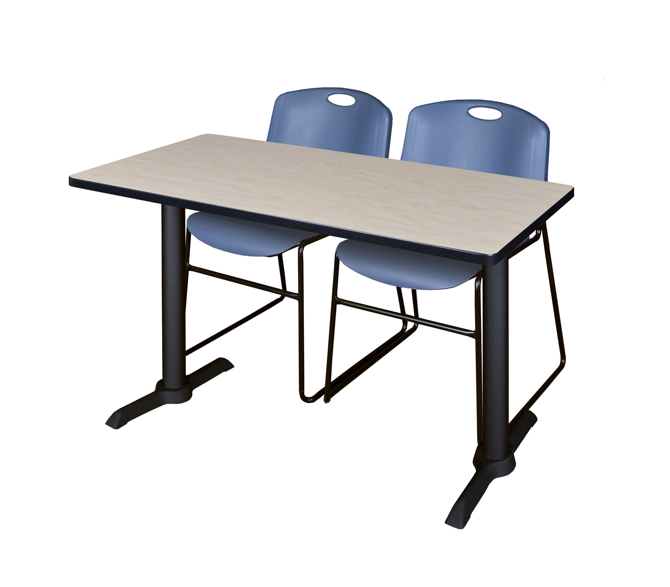 Romig Pillar 48 x 24 in. T-Base Training Seminar Table- Maple & 2 Zeng ...