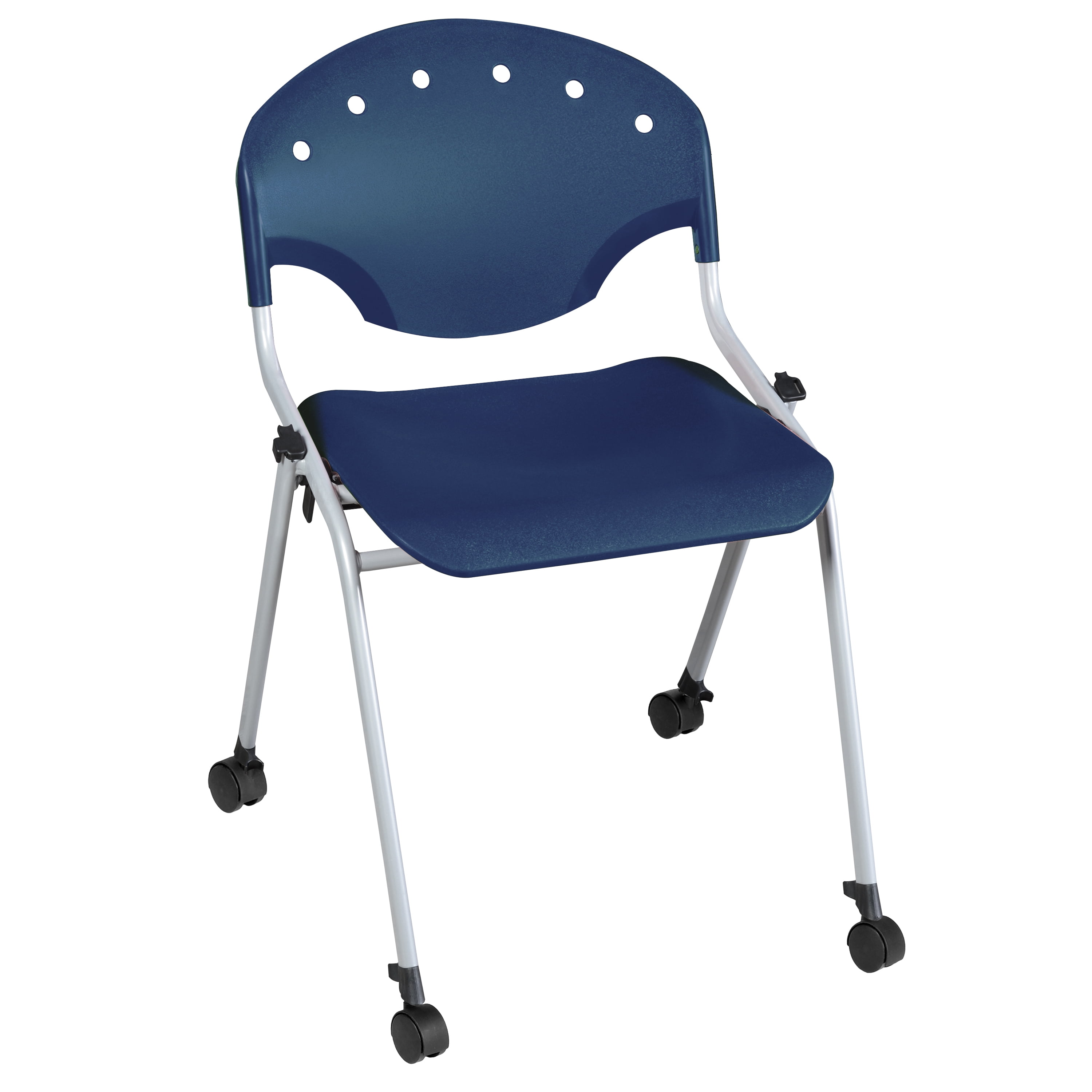 Romig Rico Mobile Armless Stack Chair – Navy Classroom & Training Room ...