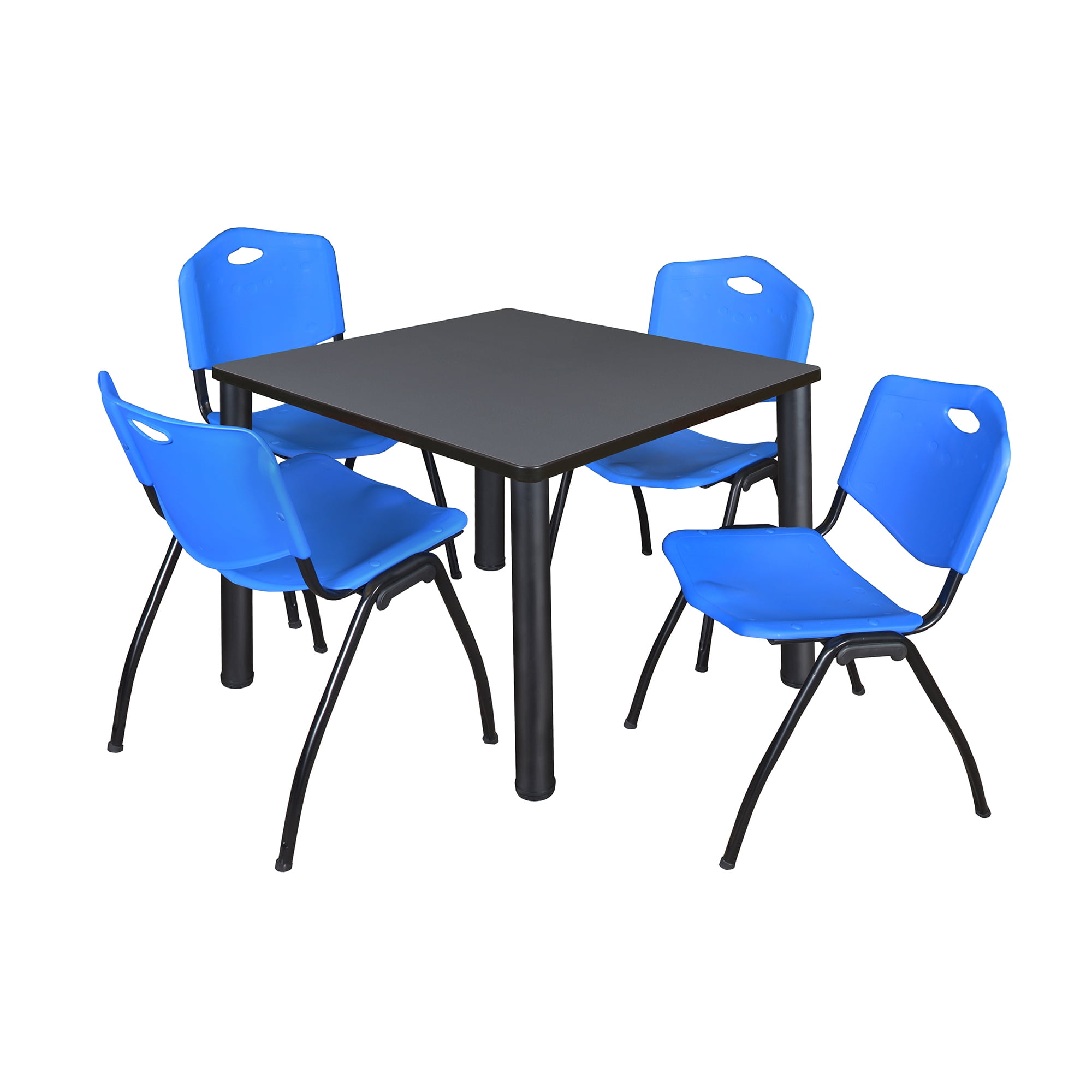 Romig Trek 36 in Square Breakroom Table- Grey Top, Black Legs, 4 M ...