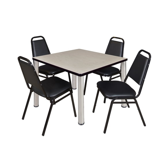Romig Trek 42 in Square Breakroom Table- Maple Top, Chrome Legs, 4 ...