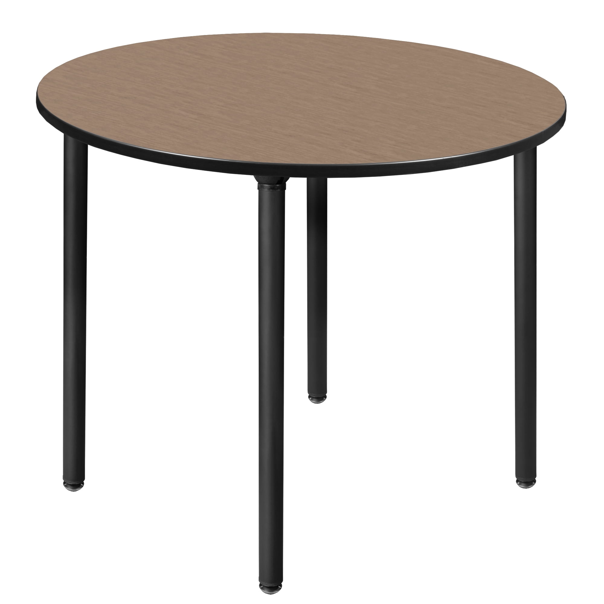 Romig Trek 48 in. Large Round Breakroom Table- Noble Oak Top, Black ...