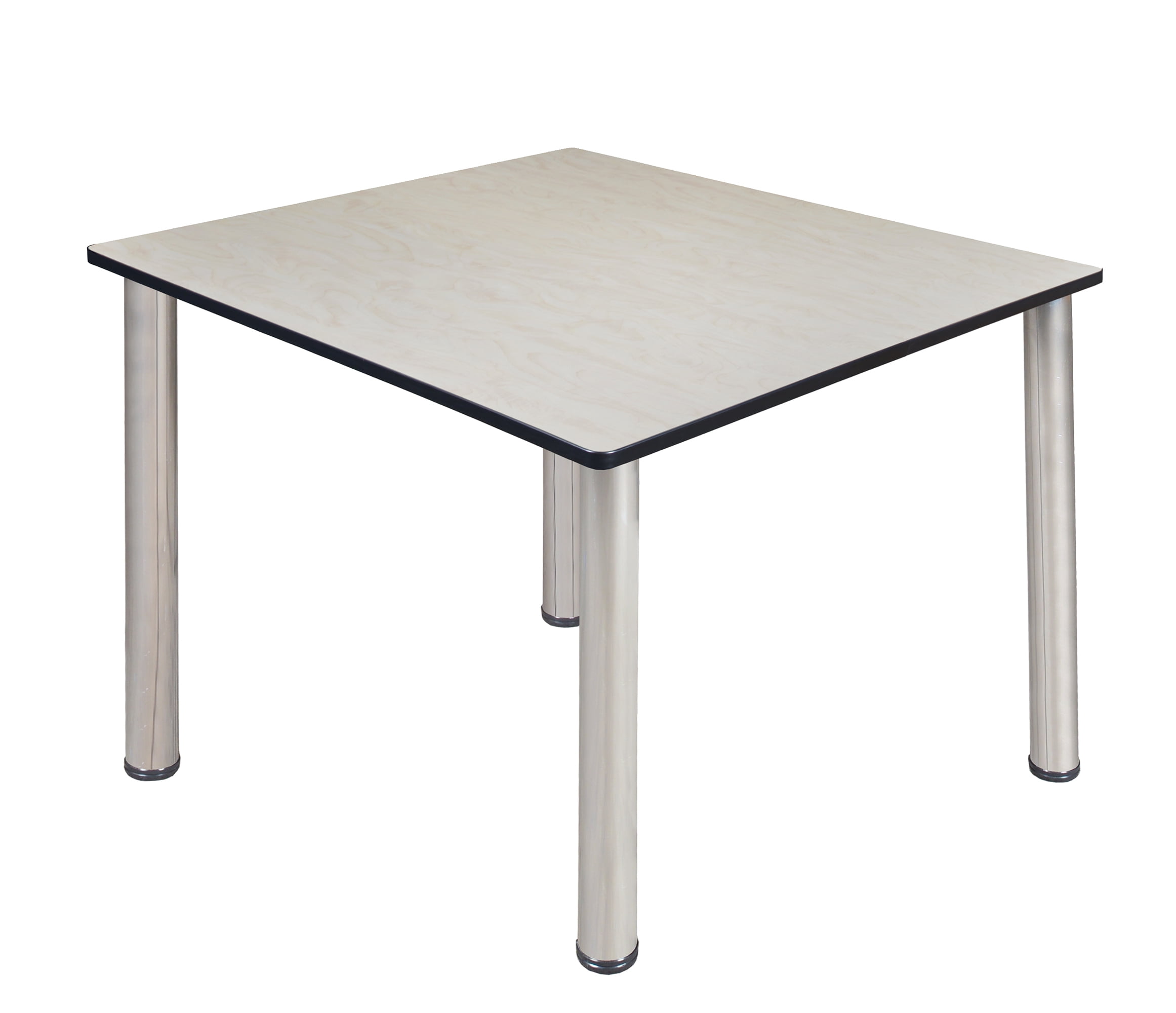 Romig Trek 48 in. Large Square Breakroom Table- Maple Top, Chrome Legs ...