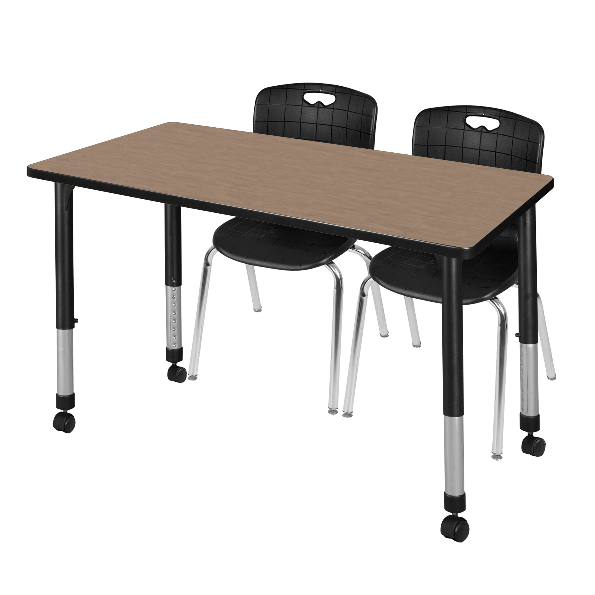 Romig Trek 48 x 24 in. Mobile Adjustable Classroom Table- Noble Oak Top ...
