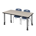 Romig Trek 48 x 30 in. Mobile Adjustable Classroom Table- Maple & 2 ...