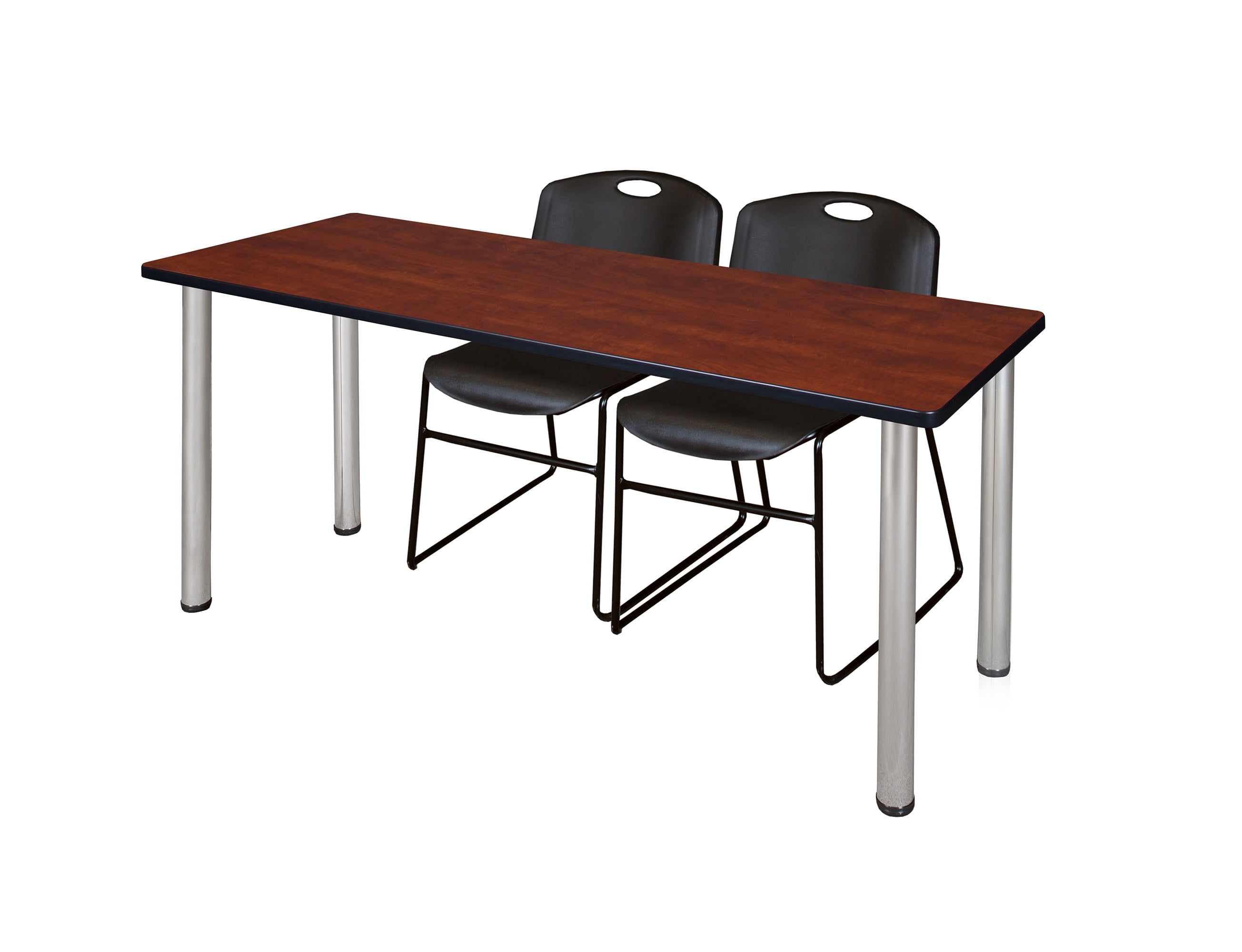 Romig Trek 60 x 24 in. Training Table- Cherry Top, Chrome Legs & 2 Zeng ...