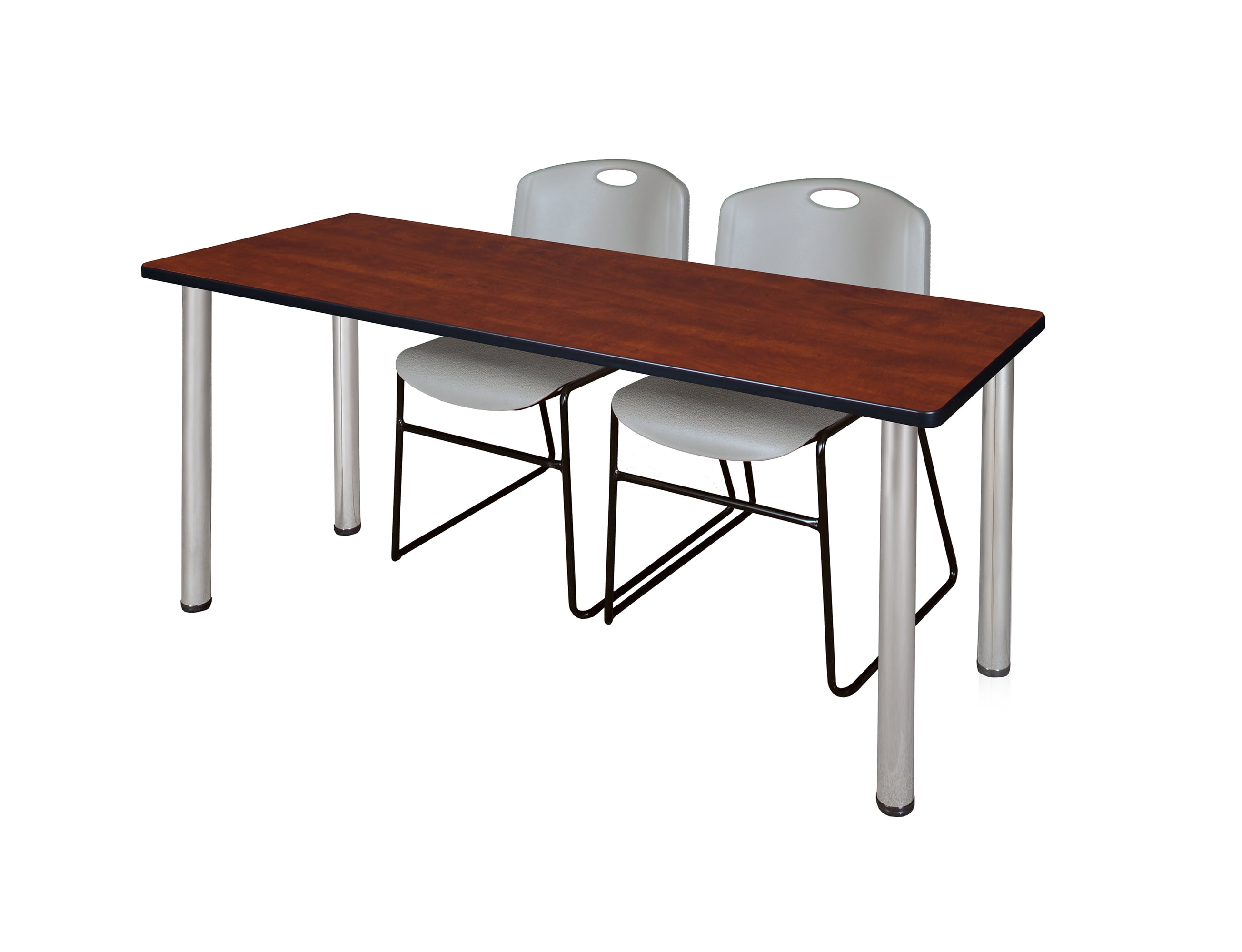 Romig Trek 60 x 24 in. Training Table- Cherry Top, Chrome Legs & 2 Zeng ...