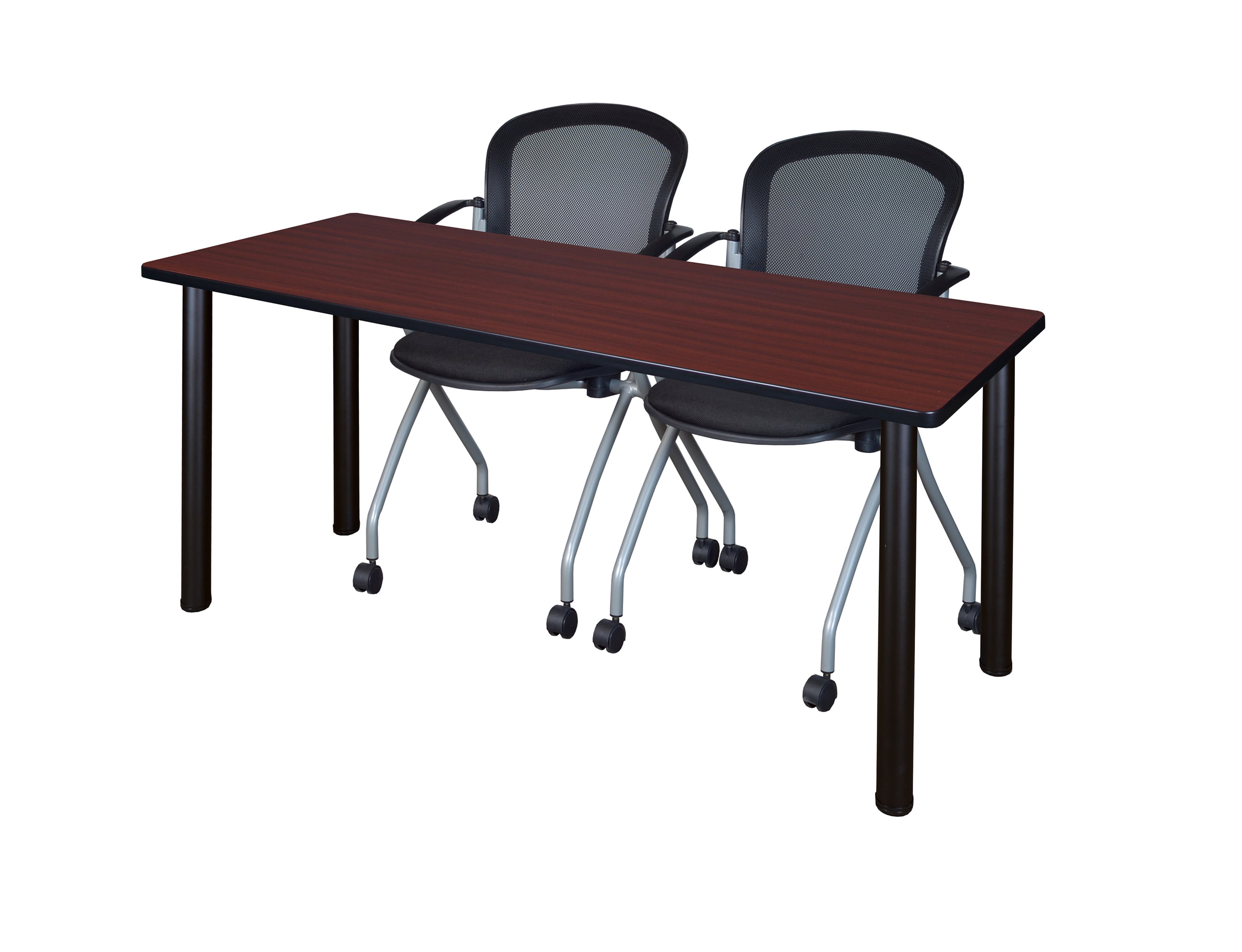 Romig Trek 60 x 24 in. Training Table- Mahogany Top, Black Legs & 2 ...