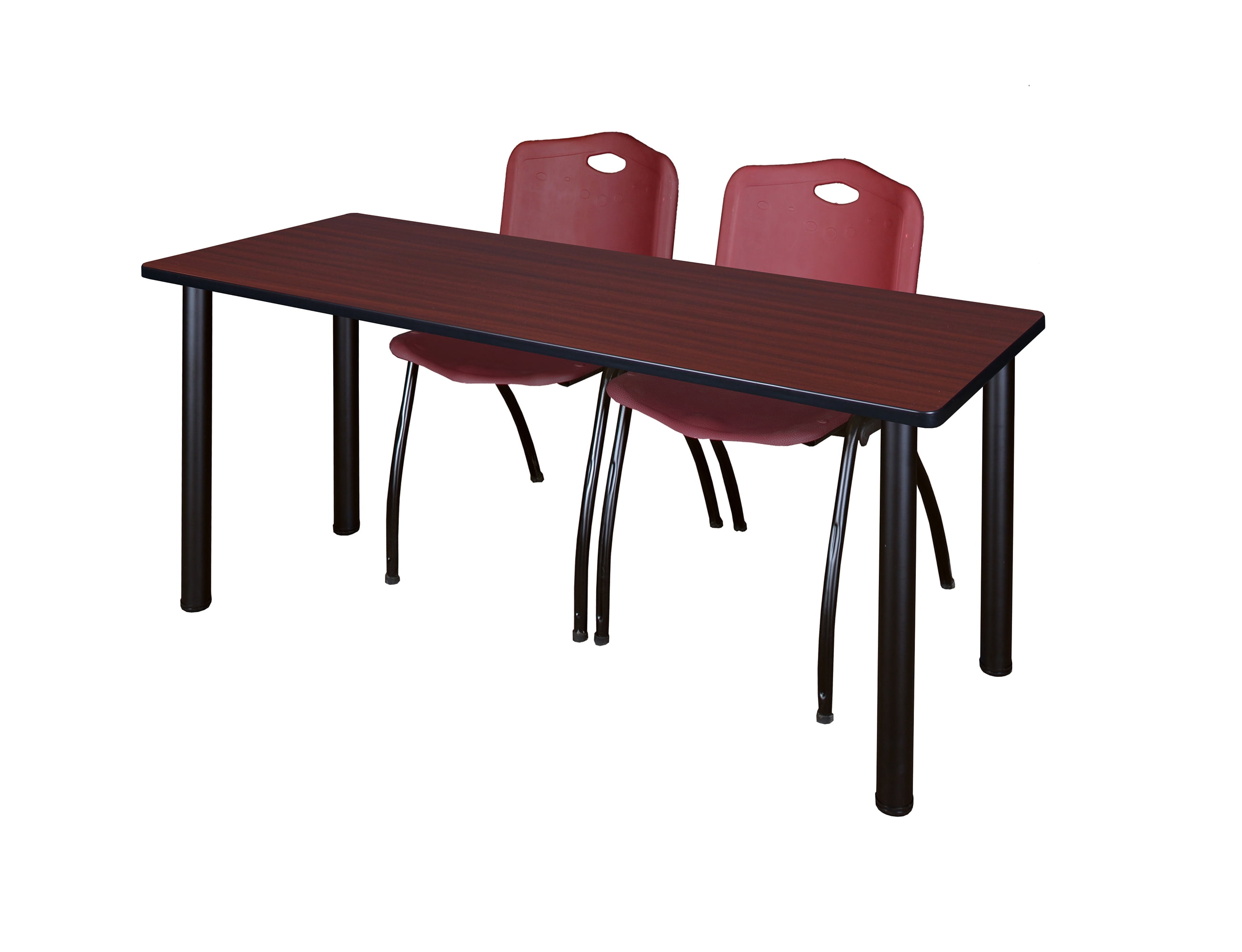 Romig Trek 60 x 24 in. Training Table- Mahogany Top, Black Legs & 2 M ...