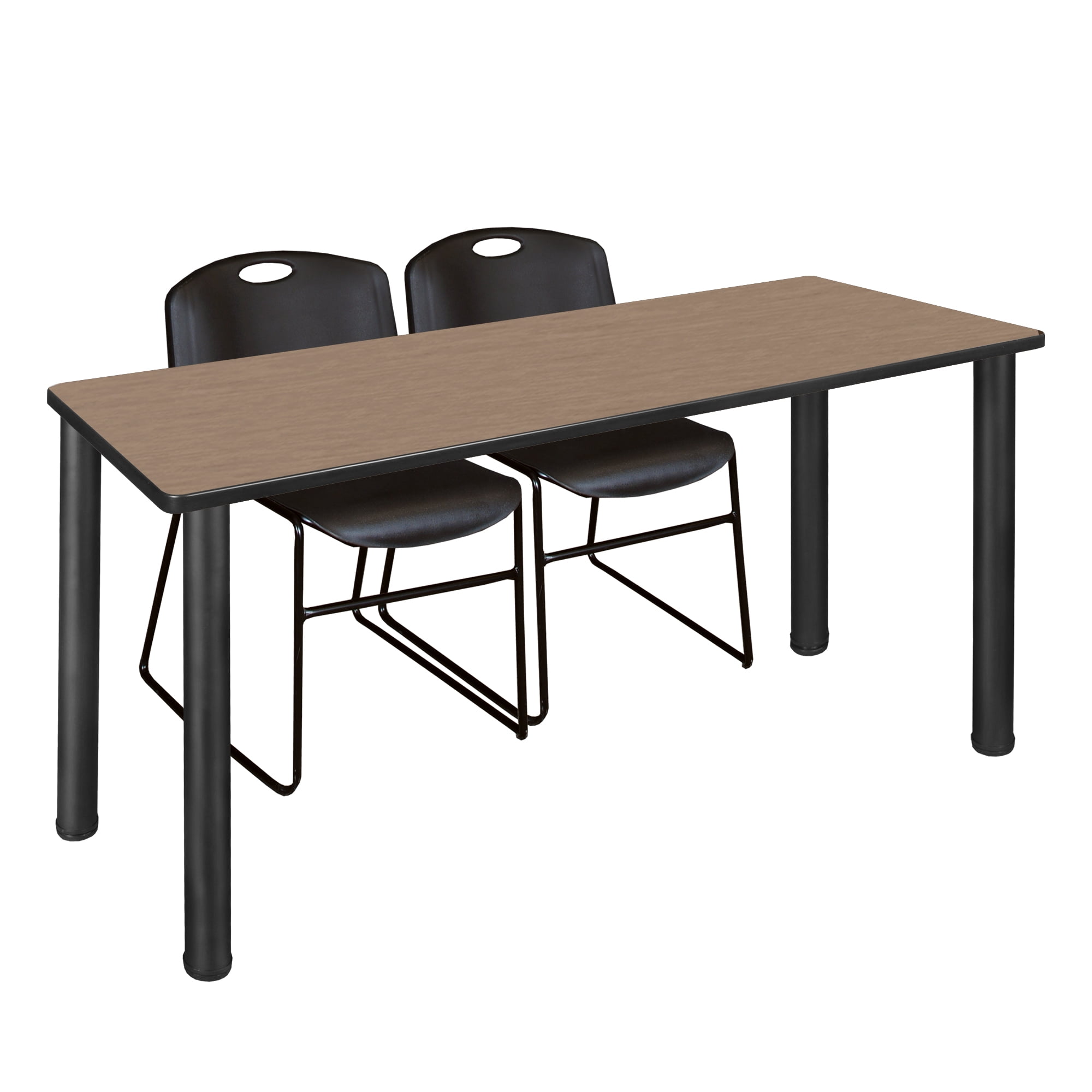 Romig Trek 60 x 24 in. Training Table- Noble Oak Top, Black Legs & 2 ...