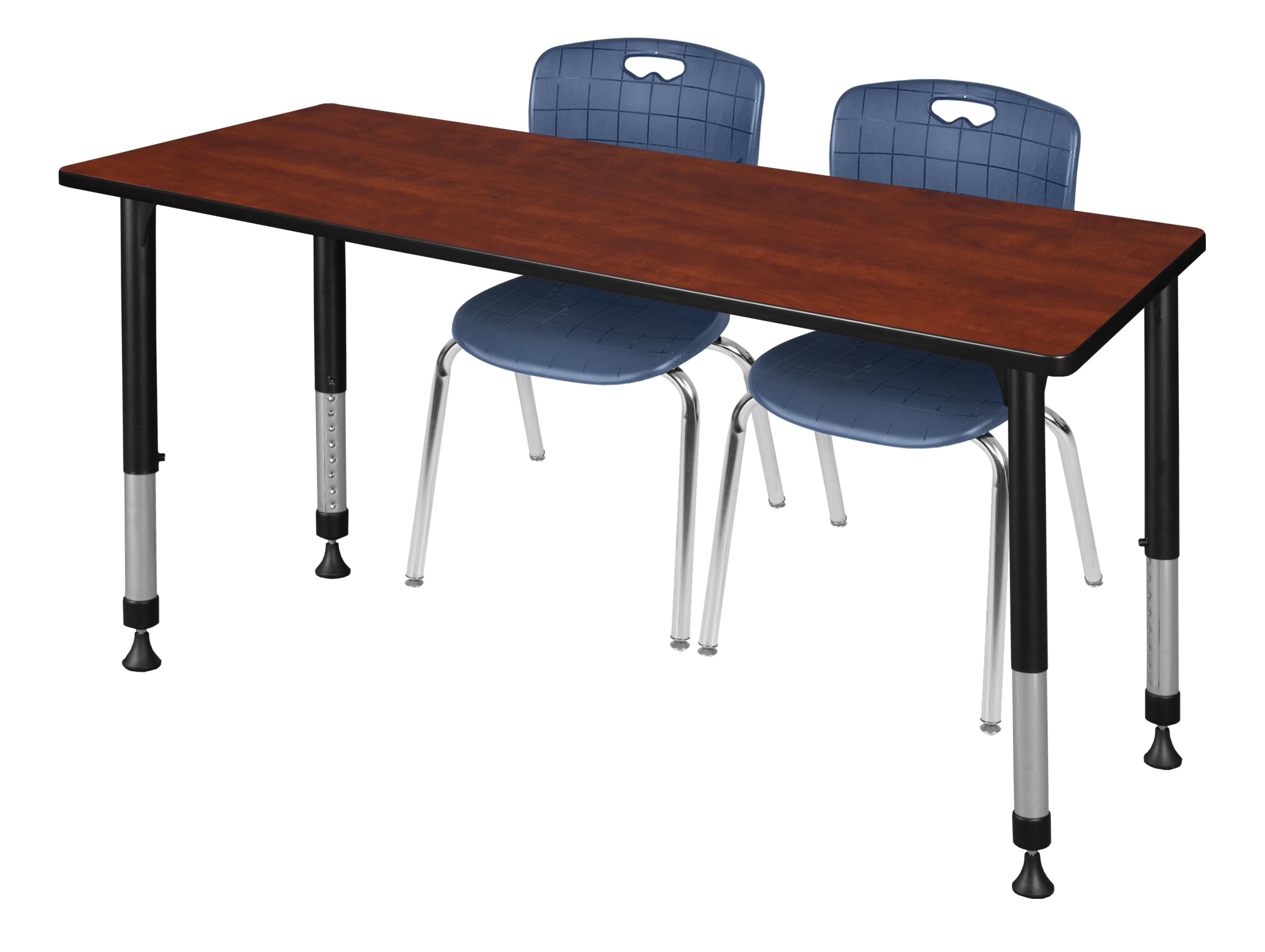 Romig Trek 66 x 24 in. Adjustable Classroom Table- Cherry & 2 Andy 18 ...