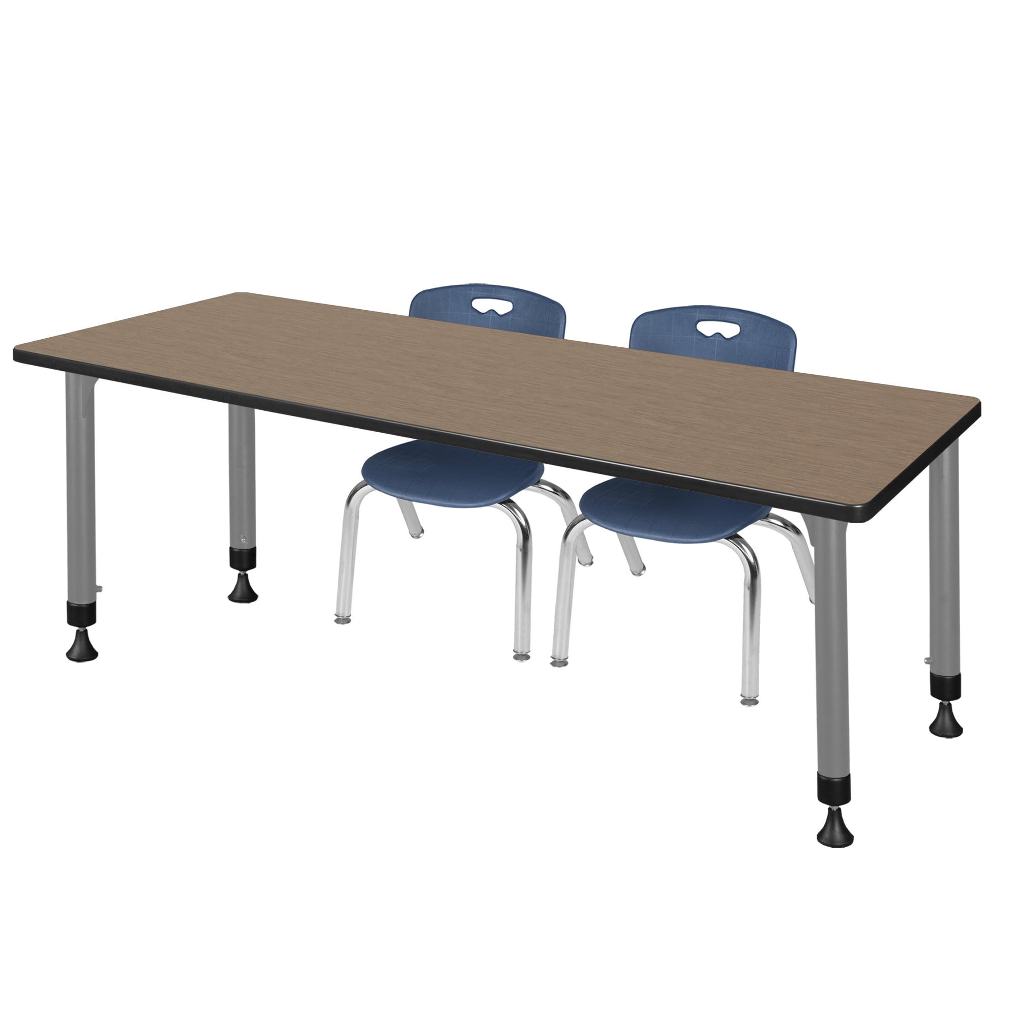 Romig Trek 72 x 24 in. Adjustable Classroom Table- Noble Oak Top, Grey ...