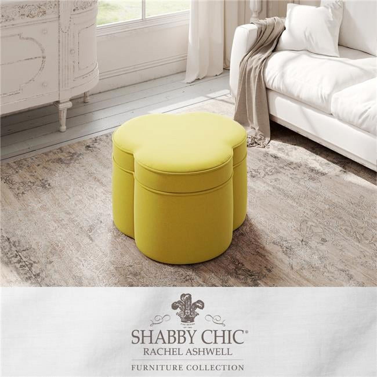 Romilly Velvet Clover Shaped Cocktail Storage Ottoman - Yellow ...