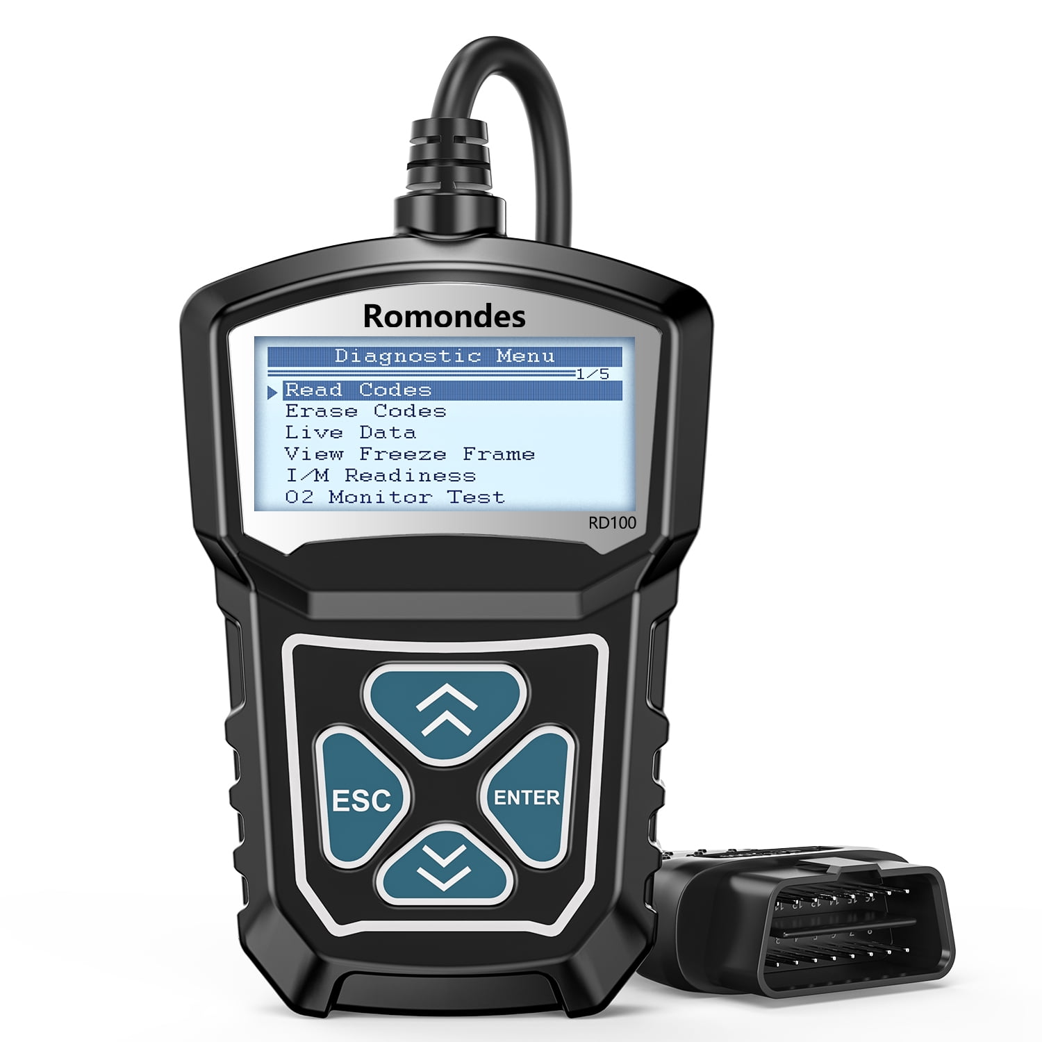 Romondes RD100 OBD2 Auto Car Scan Tool, Test & Reset Engine Code Reader ...