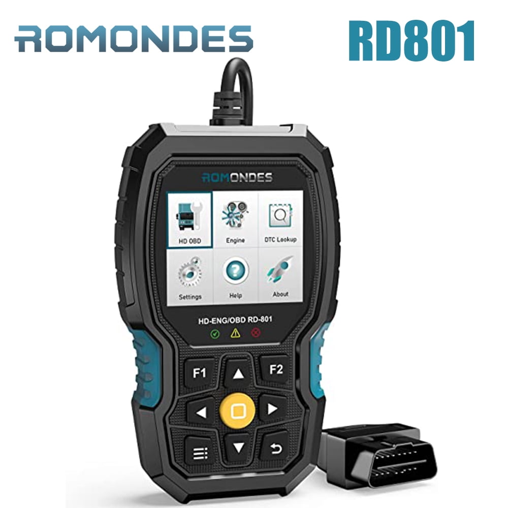 Romondes RD801 Truck & Car 2 in 1 Code Reader, Diesel OBD Scan Tool for ...