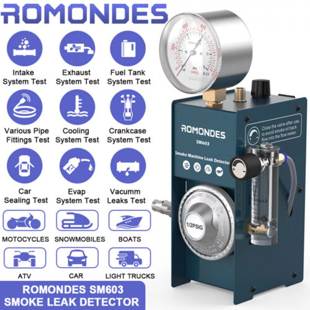 Romondes SM603 Car Smoke Machine Automotive Smoke Leak Detector EVAP ...