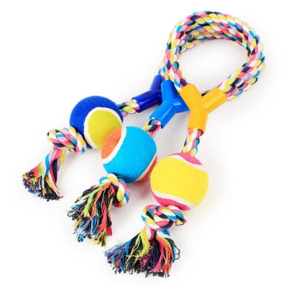 Romp-n-Roll Rope Ball Toy Small Medium Large Dog Puppy Chew Tug Rope ...