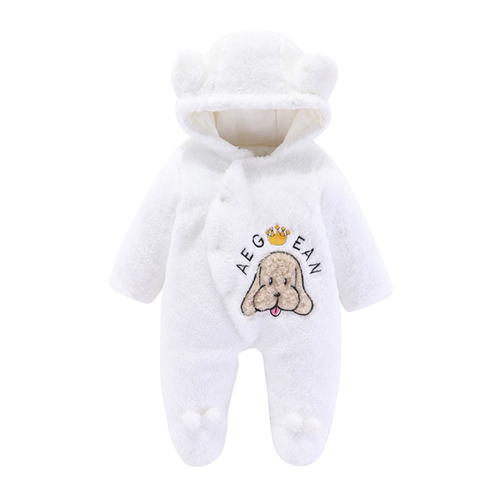 Rompers Baby Jumpsuits Boys Girls Long Sleeve Cute Funny Cartoon Animals Letter Bear Ears Hooded ...