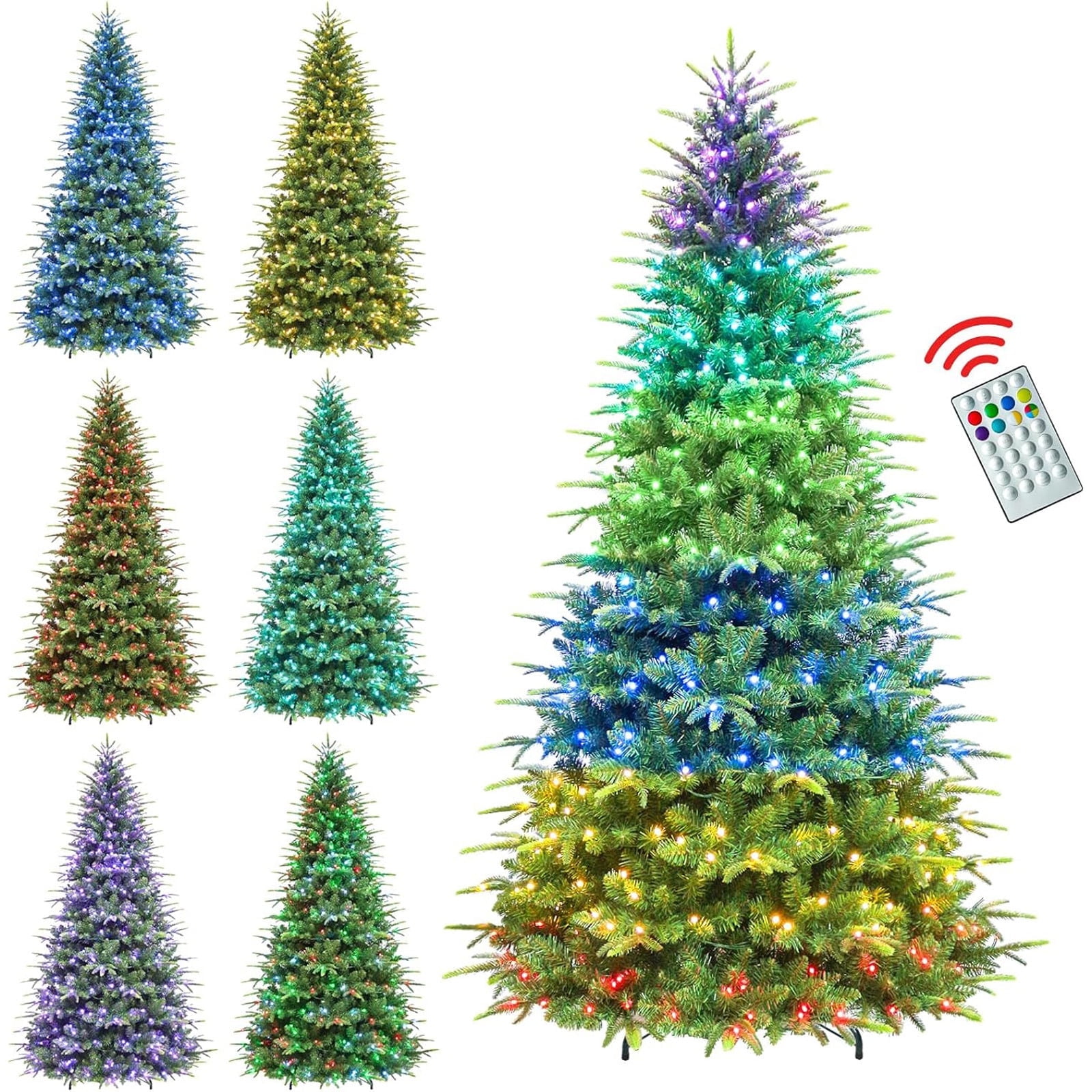 Romswi 6 ft Pre-lit Artificial Christmas Tree with Remote Control 350 ...