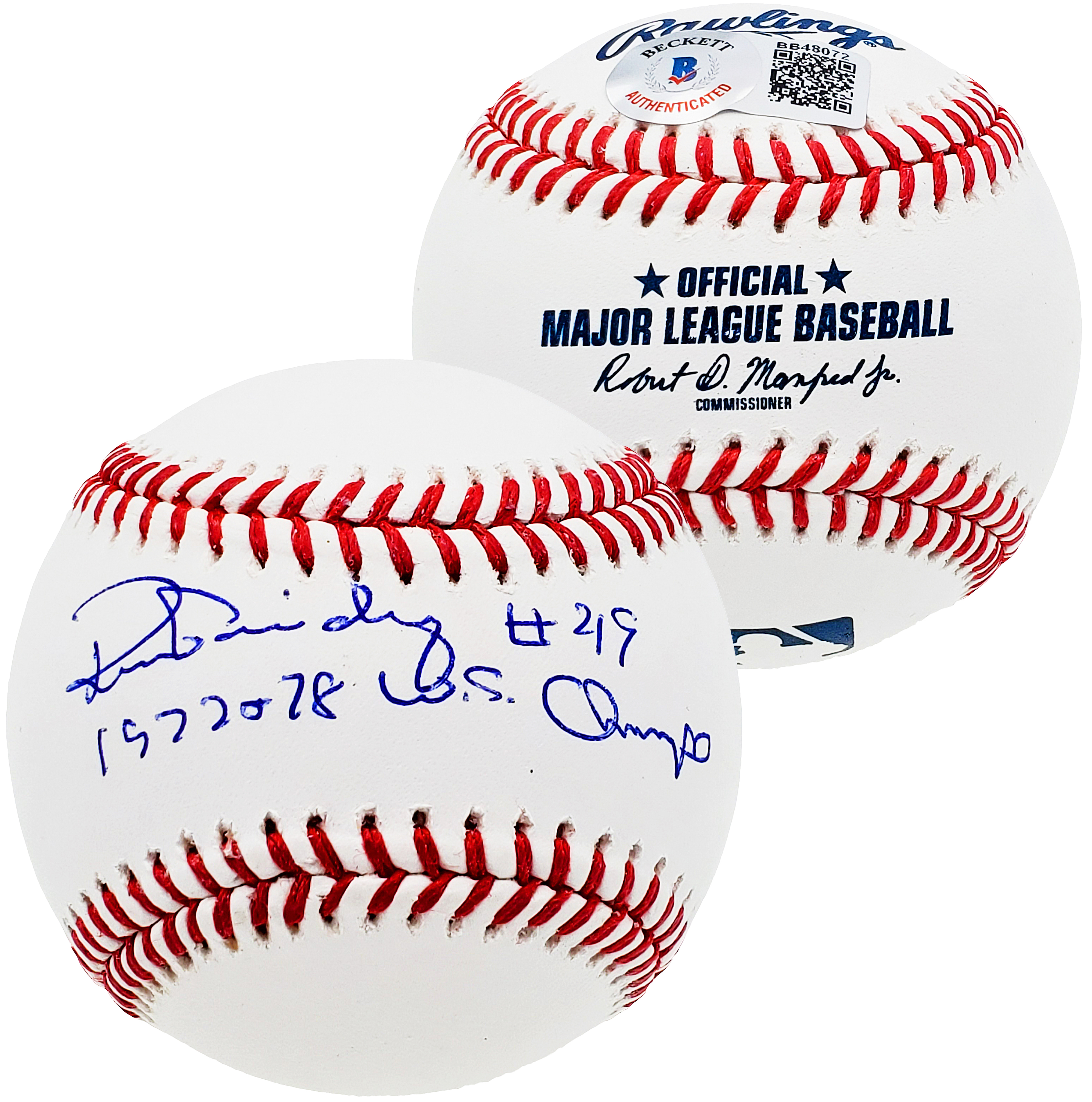Ron Guidry Autographed Official MLB Baseball New York Yankees "1977 ...
