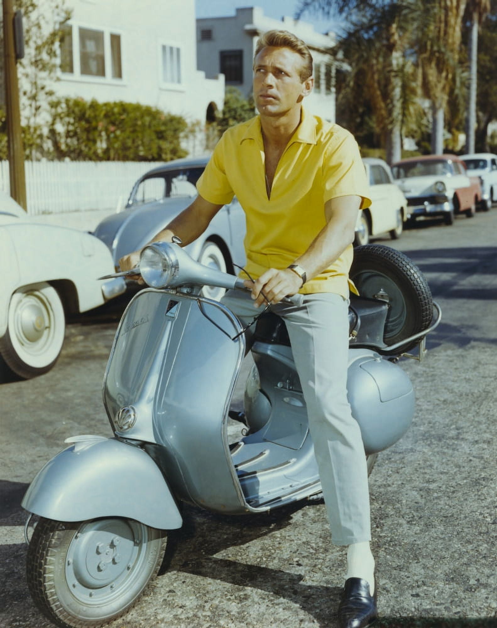 Ron Harper Drove a Scooter in Yellow Polo Shirt Photo Print (24 x 30 ...