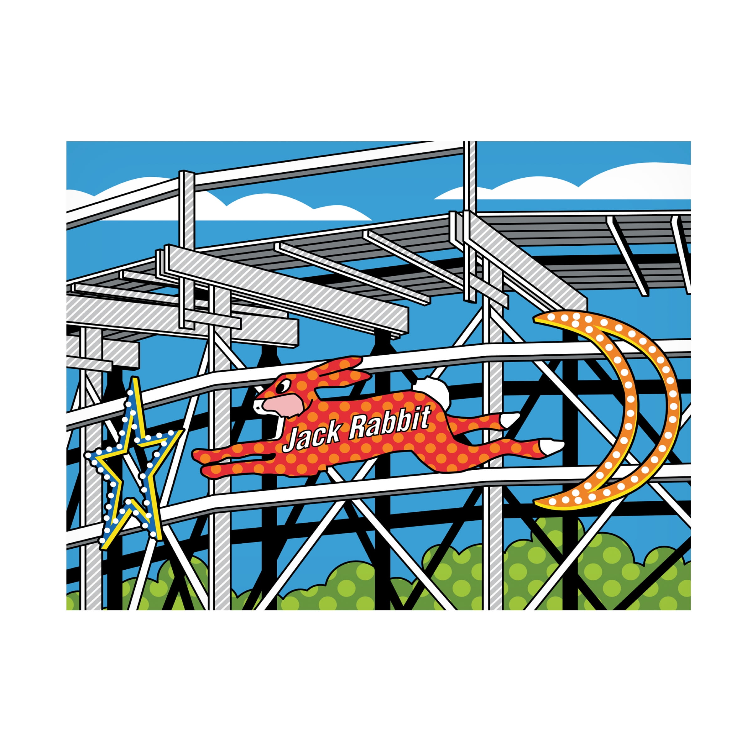 Ron Magnes 'Jack Rabbit Roller Coaster' Canvas Art - Walmart Business ...