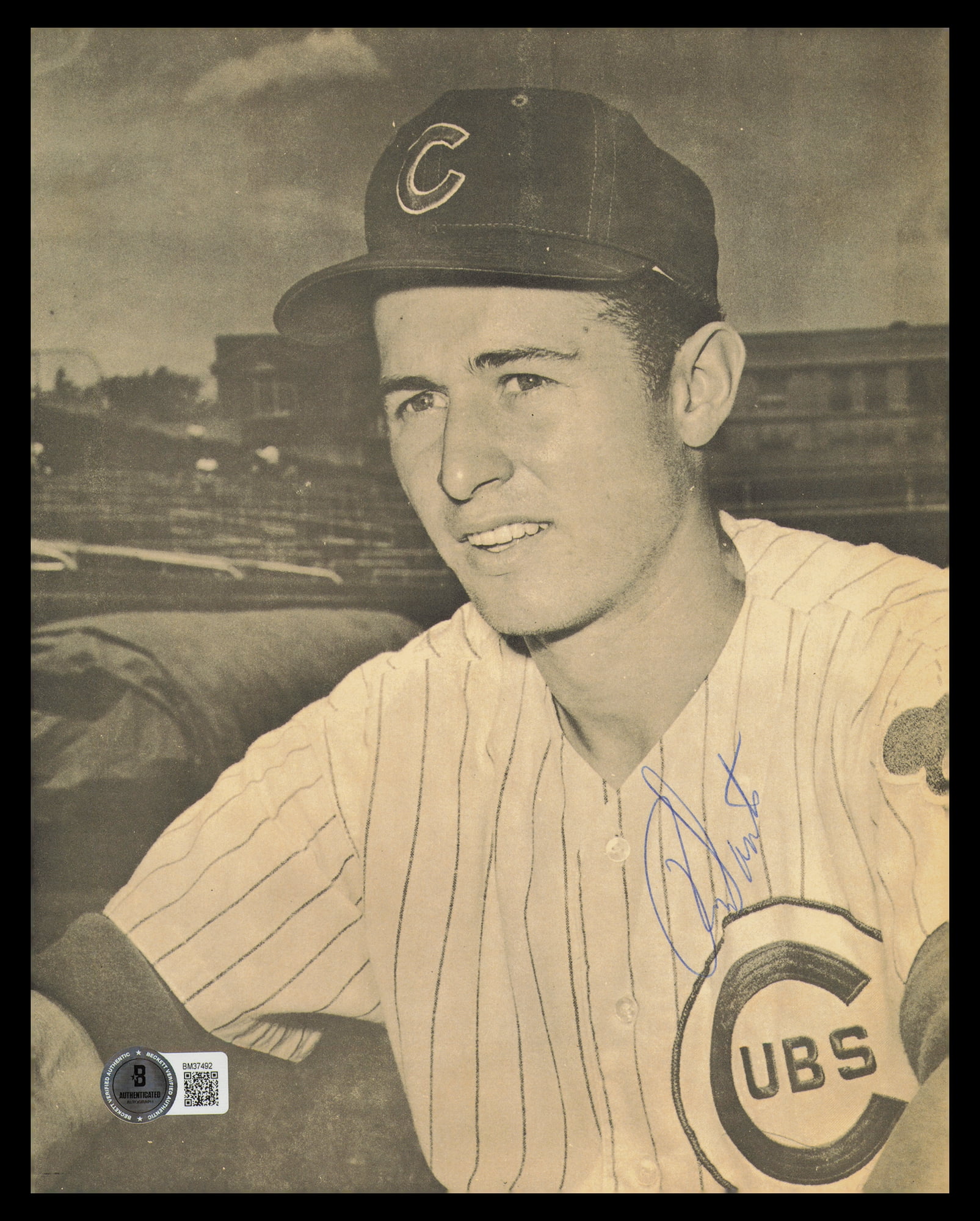 Ron Santo Autographed 7x9.5 Photo Chicago Cubs Beckett BAS QR #BM37492 ...