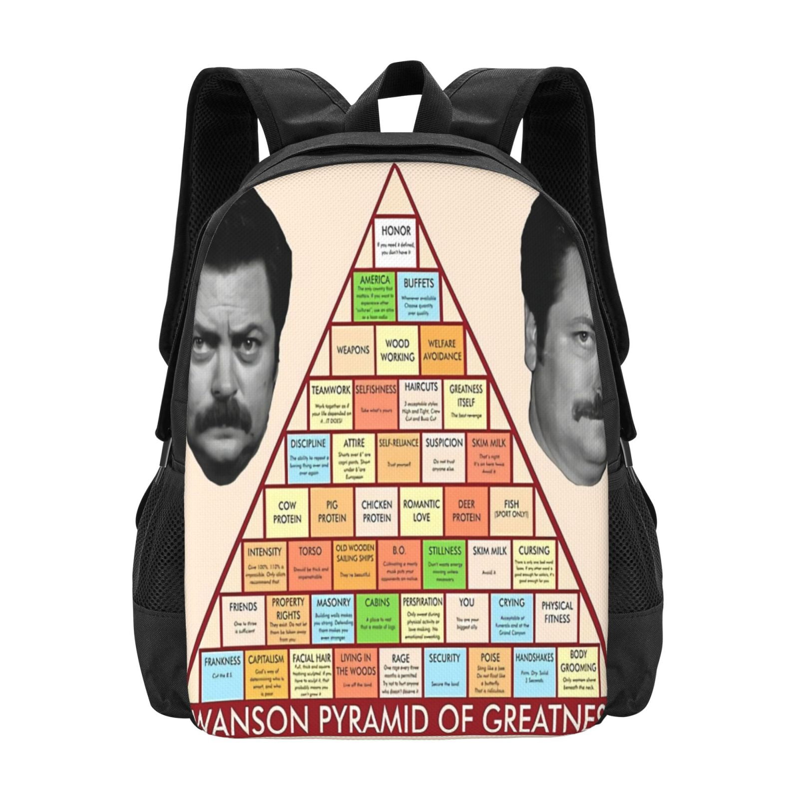 Ron Swanson Pyramid Of Greatness Backpack Fashion Travel Backpack ...