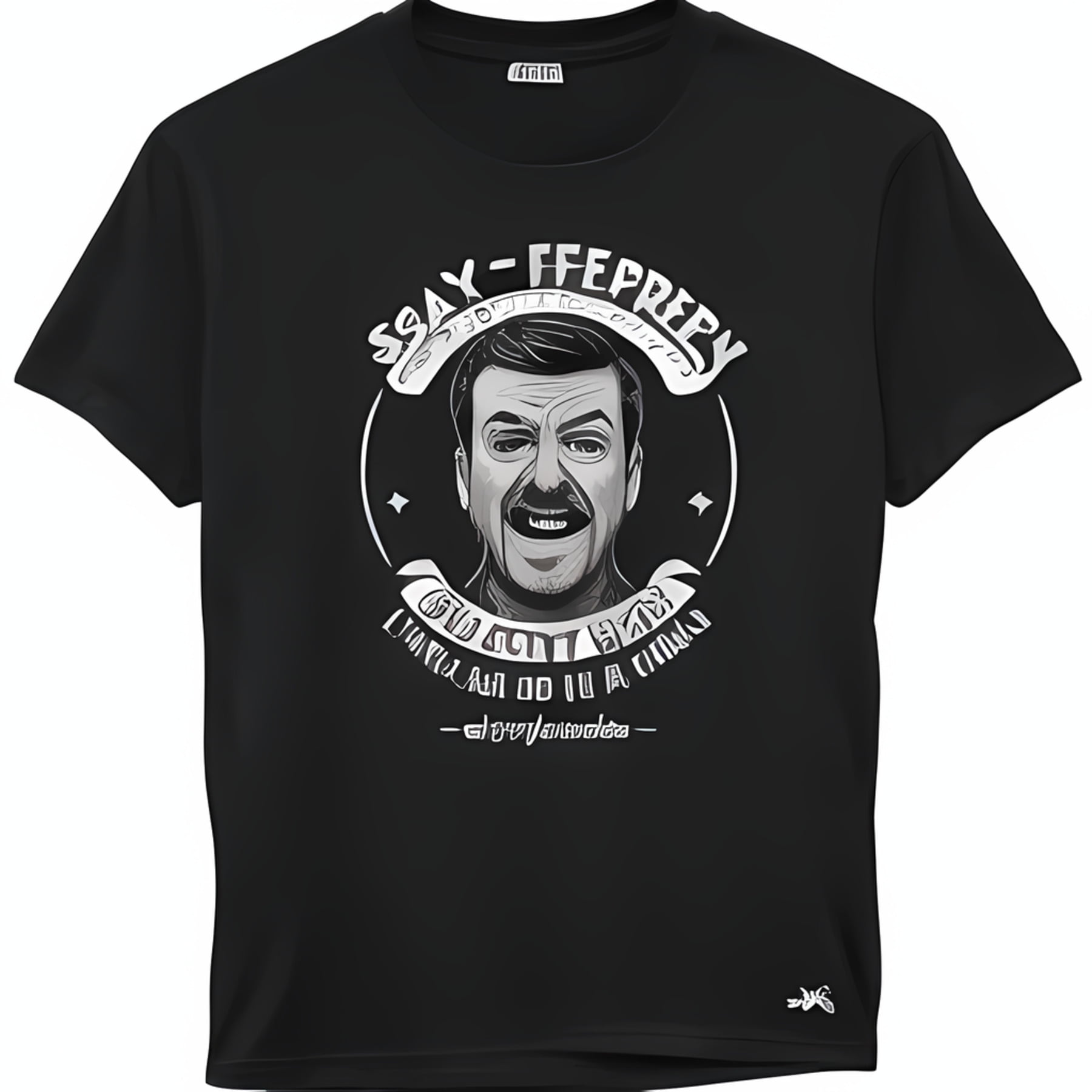 Ron Swanson 'Say Free' Black T-Shirt Detailed Vector Art Design with ...