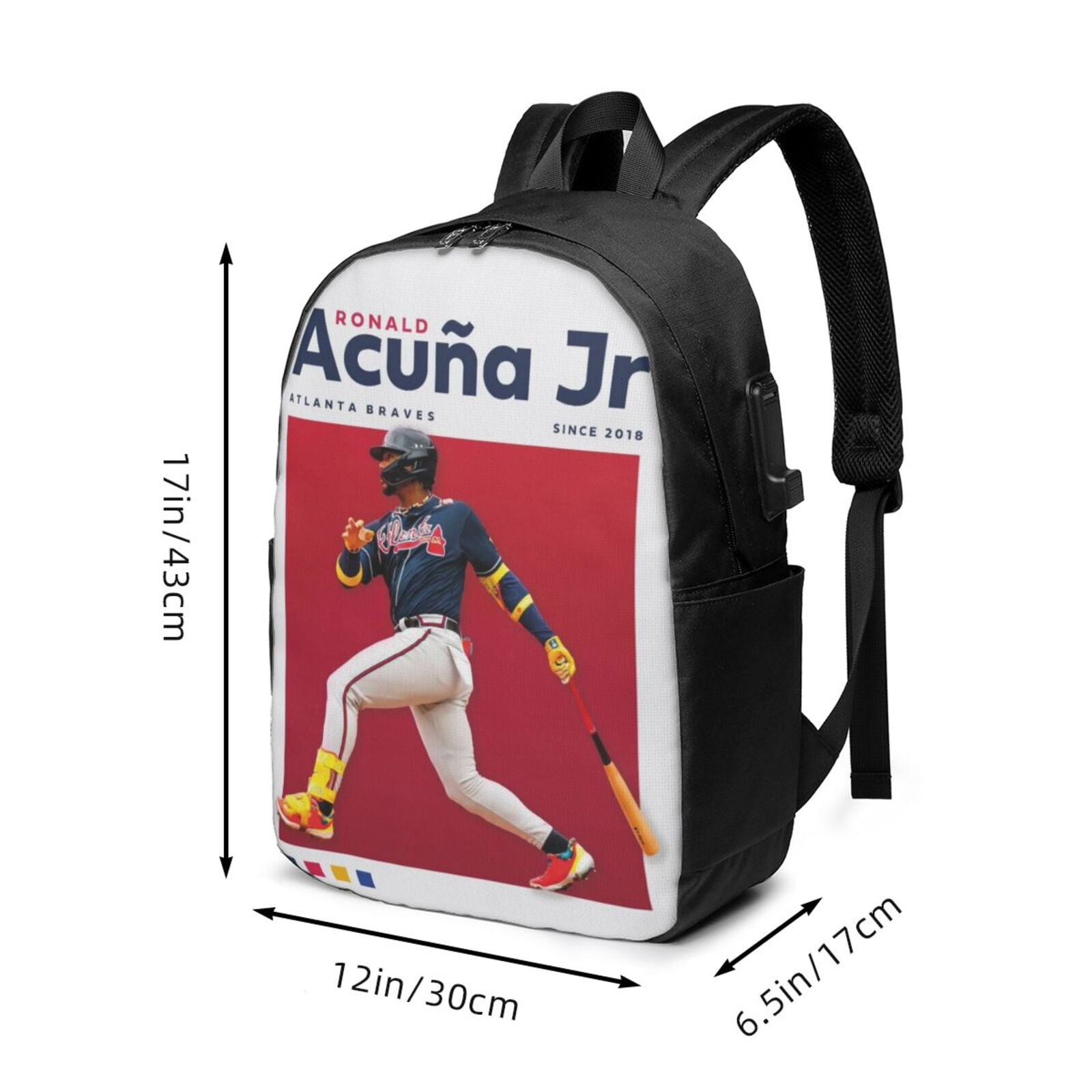 Ronald Acuña Jr 2025 Baseball-Themed Backpack for Students - 17" Laptop ...