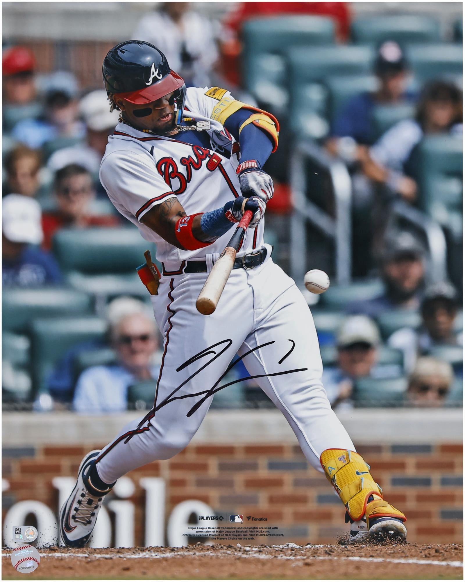 Ronald Acua Jr. Atlanta Braves Autographed 16" x 20" White Hitting ...