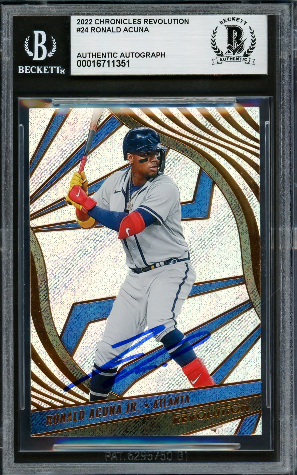 Ronald Acuna Jr. Autographed 2022 Panini Revolution Foil Card #24 ...