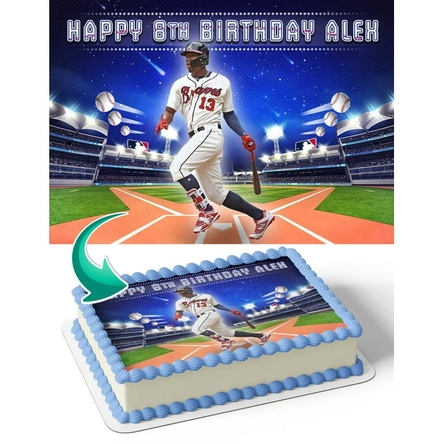 Ronald Acuna Jr Braves Edible Image Cake Topper Personalized Birthday ...
