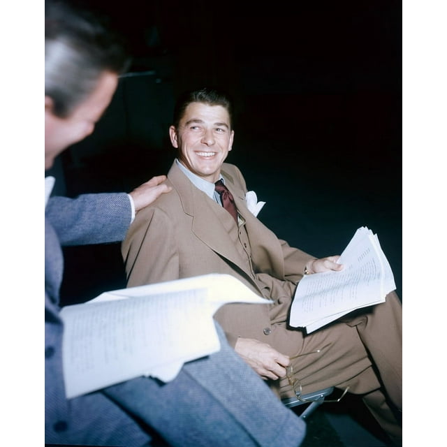 Ronald Reagan 24X36 Classic Hollywood Poster On Set Reading Script 1940 ...