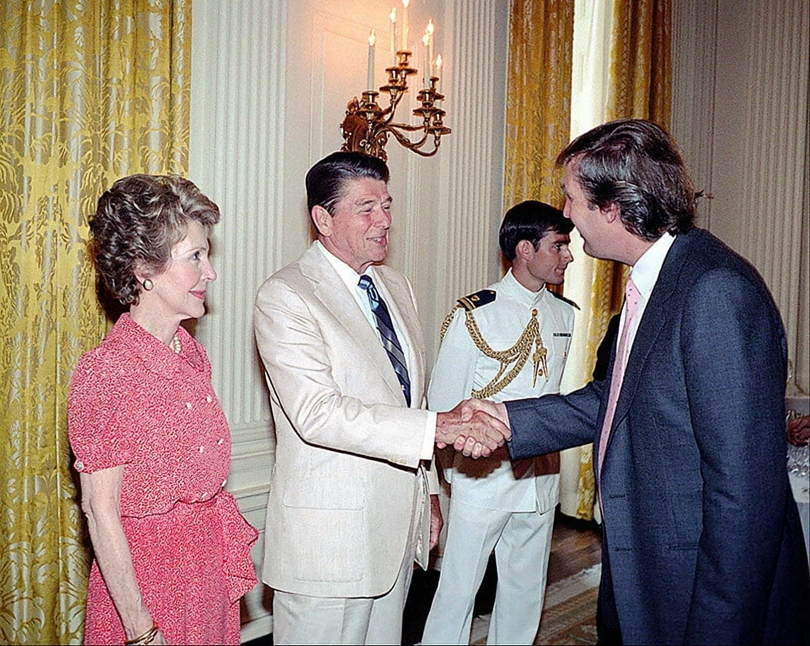 Ronald Reagan Greets Donald Trump at White House - Style A - 24x36 Inch ...