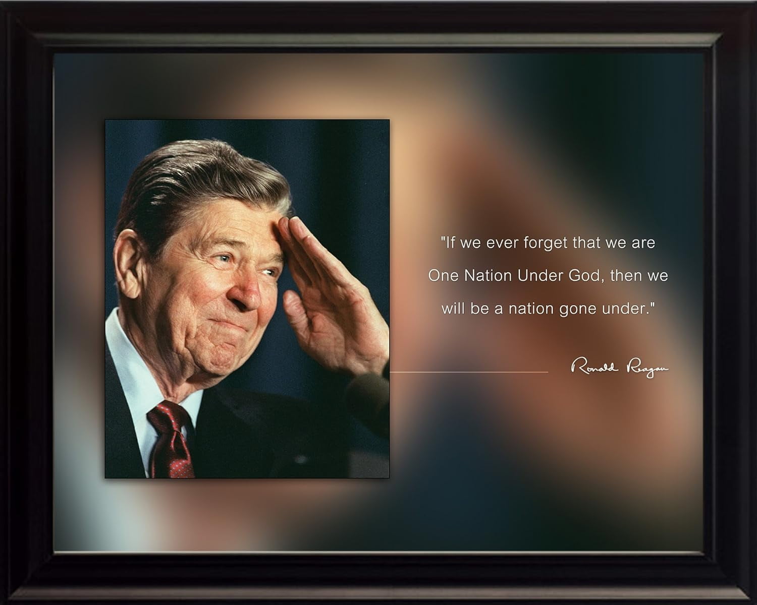 Ronald Reagan Photo Picture Poster Framed Quote | If we ever forget ...