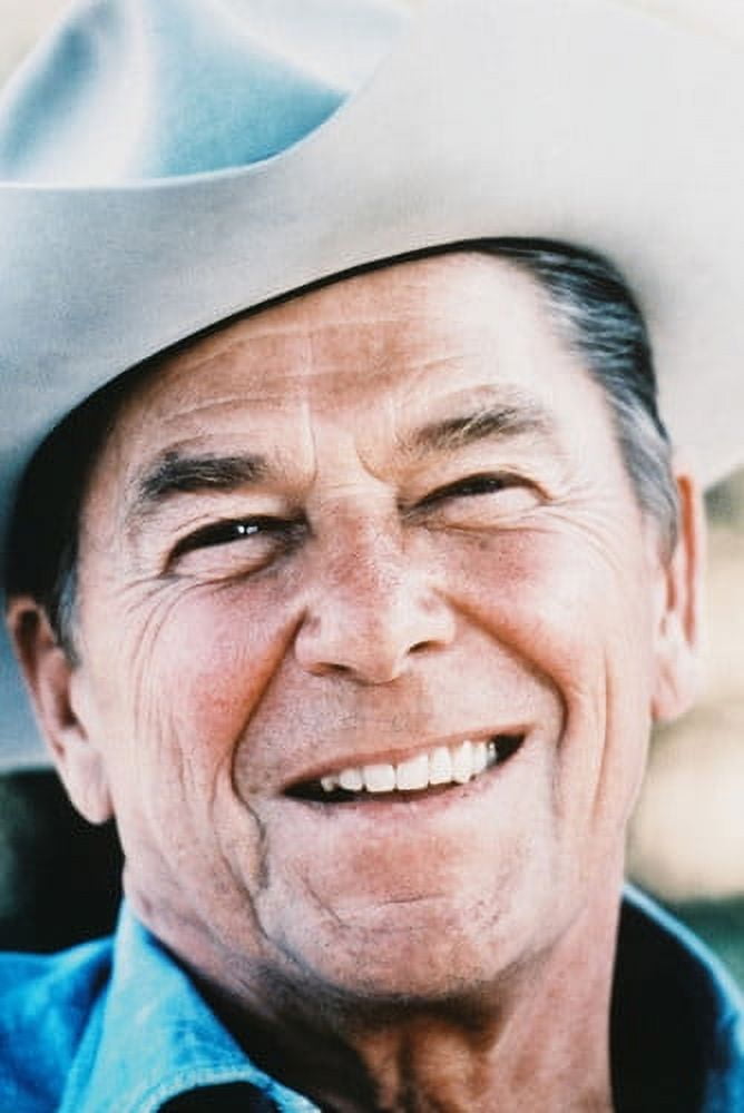 Ronald Reagan President In Cowboy Hat Stetson 24X36 Poster - Walmart.com