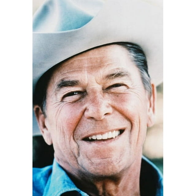 Ronald Reagan President In Cowboy Hat Stetson 24X36 Poster - Walmart ...